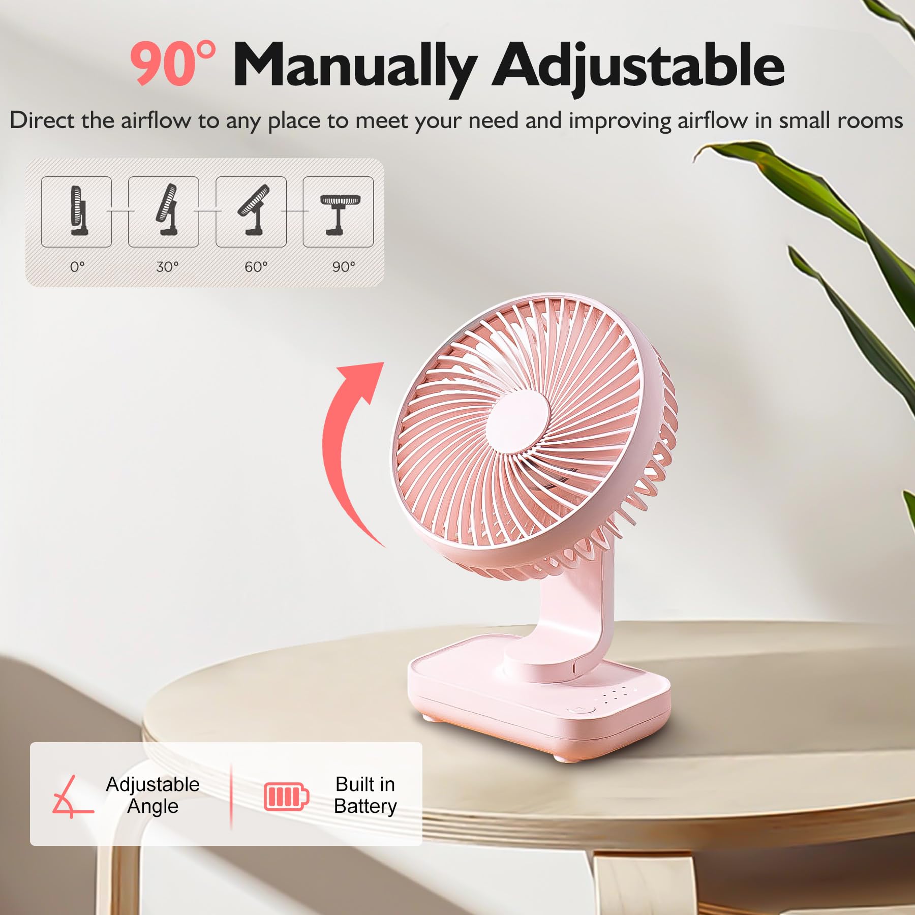 Snapklik.com : SISMEL Small Desk Fan Portable Table Fan Rechargeable ...