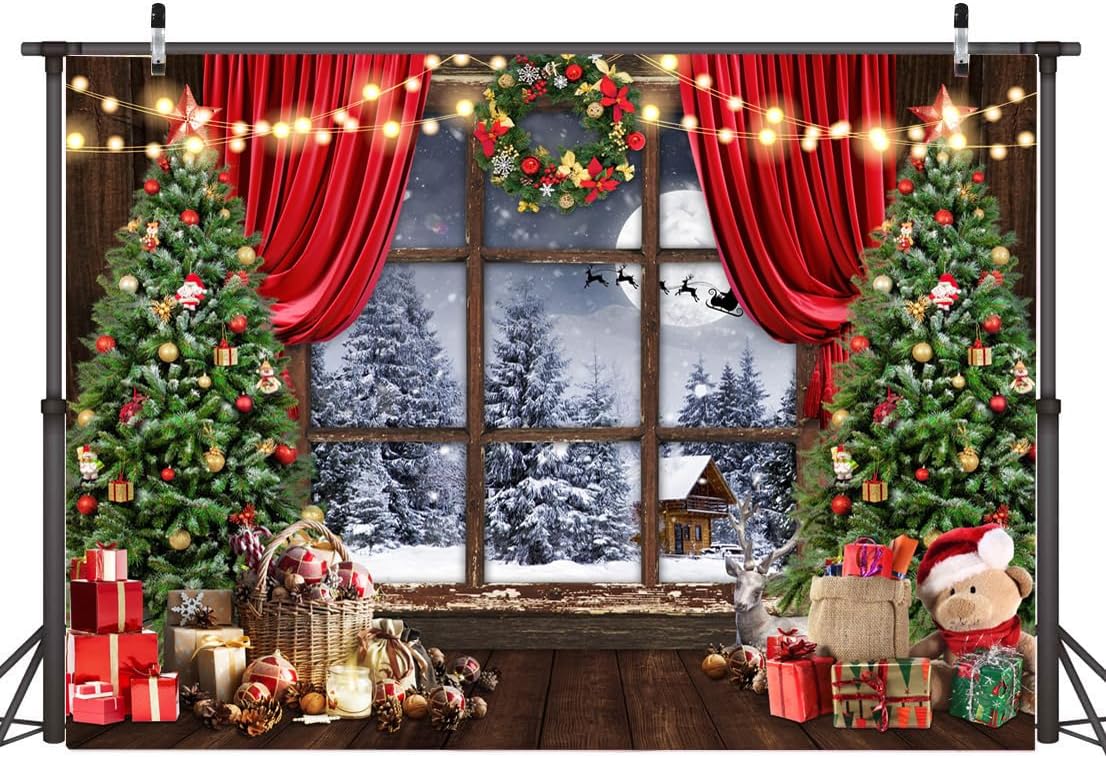 Amazon.com : AIIKES 7X5FT Christmas Backdrop Winter Christmas Backdrop ...