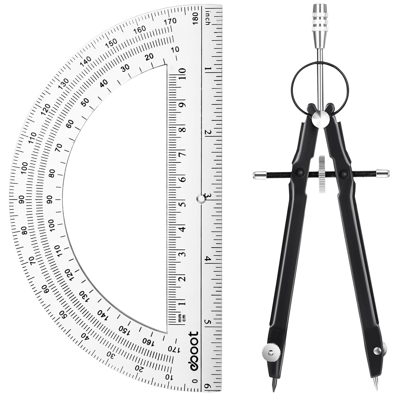Amazon.com : EBOOT Student Geometry Math Set, Drawing Compass and 6 ...