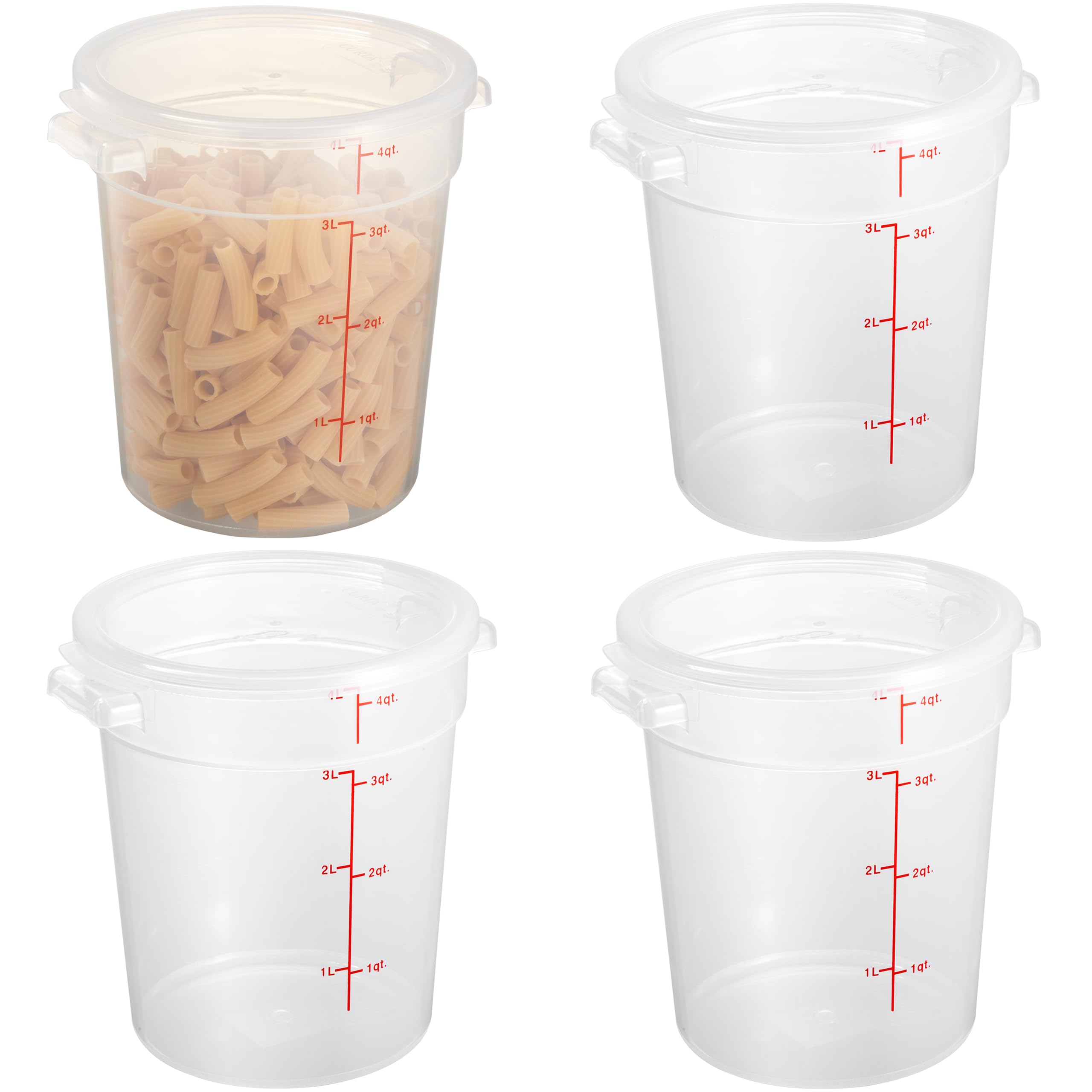 Amazon.com: CURTA 4 Quart Translucent Round Food Storage Container with ...