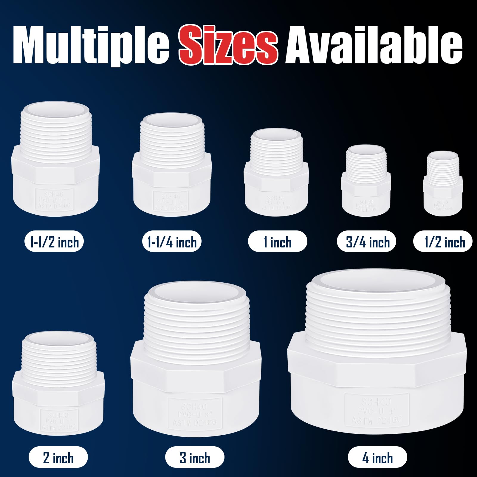 Snapklik.com : PVC Male Adapter 1/2 Inch
