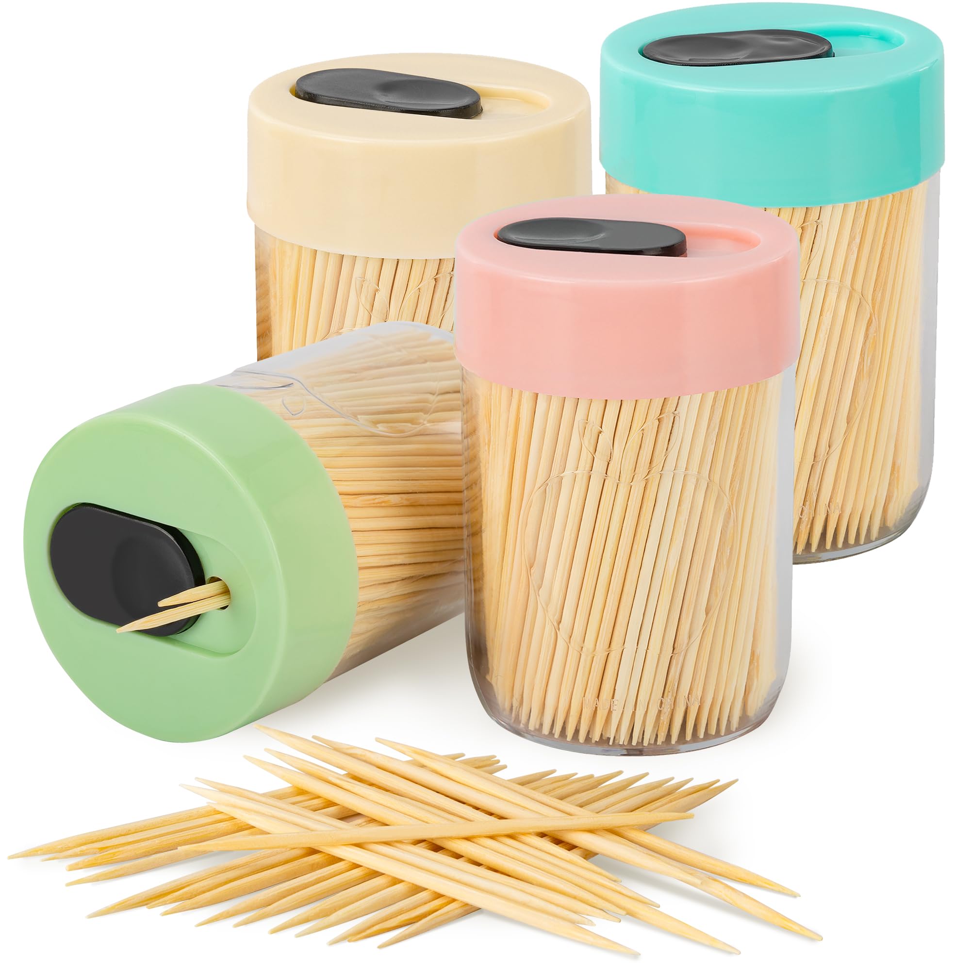 Amazon.com: Urbanstrive Sturdy Safe Toothpick Holder with 1600 Natural ...