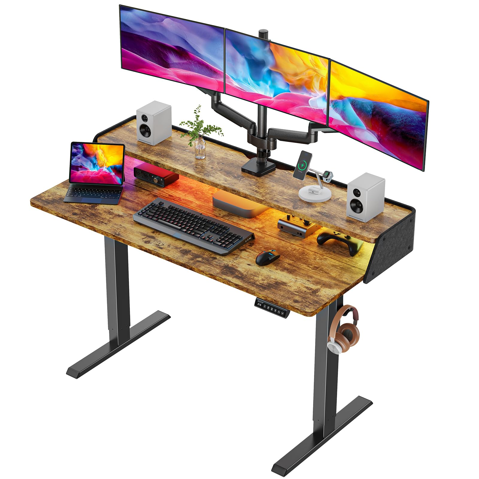 Amazon.com: ErGear Standing Desk with LED Strip, 55″ x 28″ Electric ...