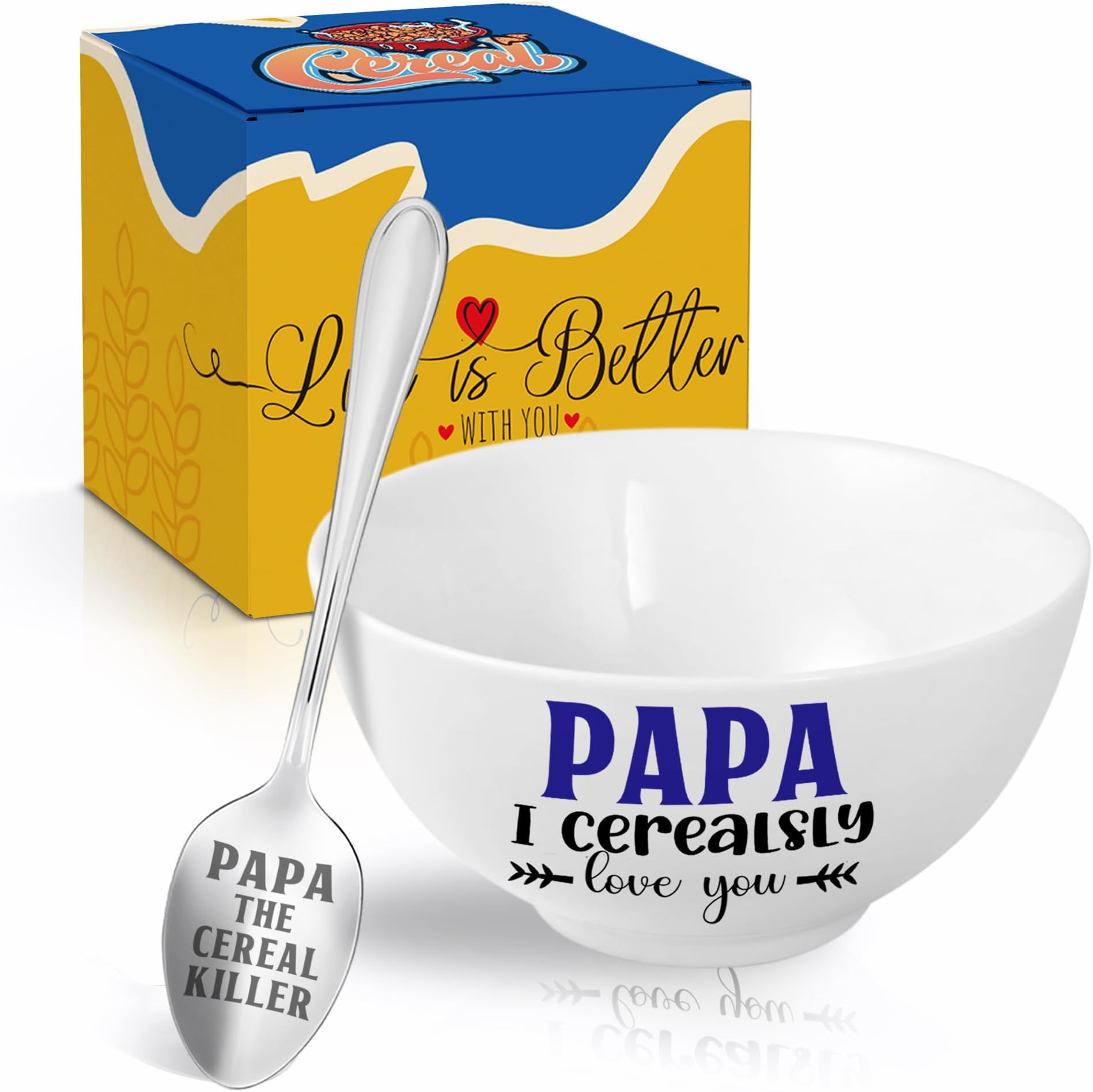 Amazon.com | VANPET Dad Gifts, Dad's Cereal Bowl and Spoon Set, Father ...