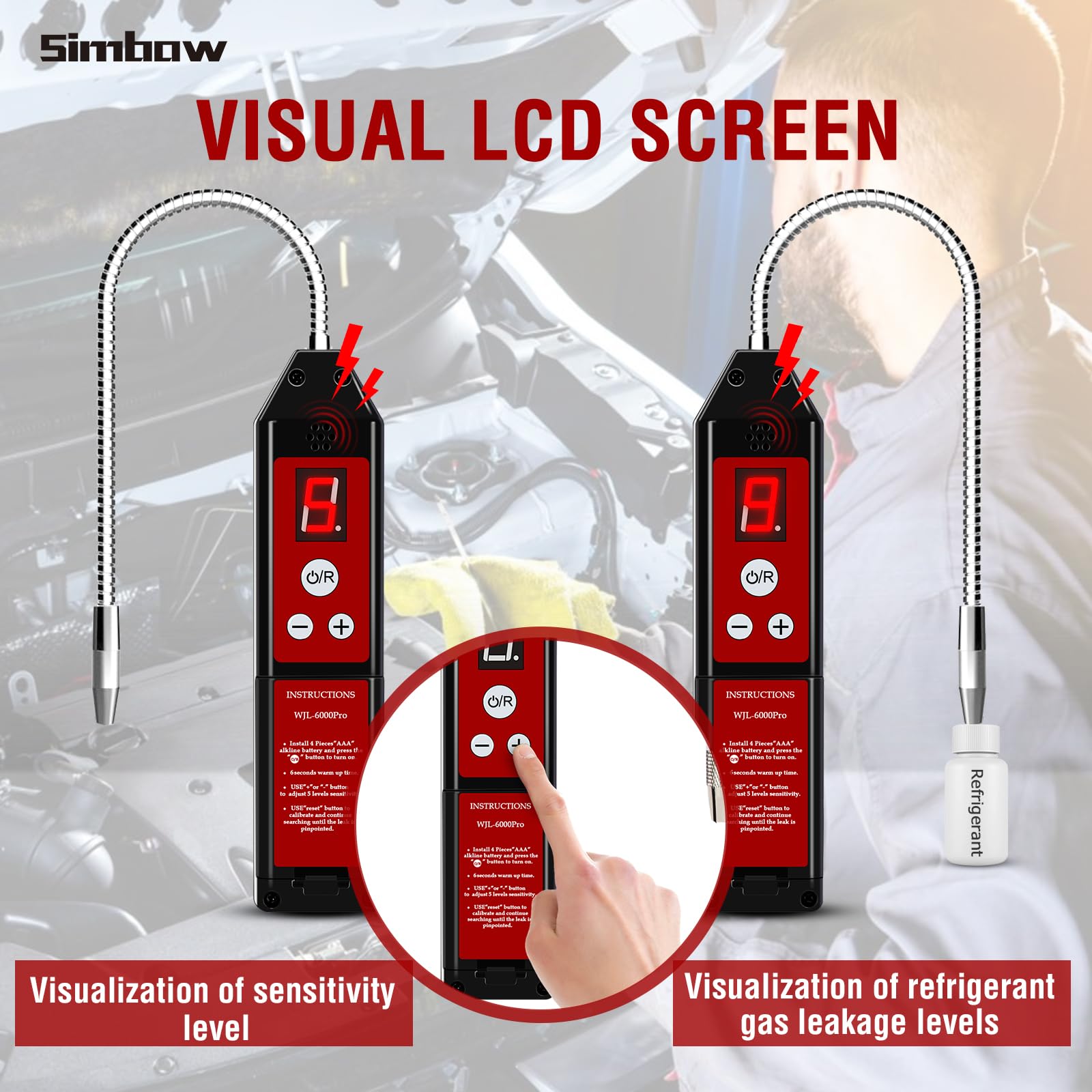 Snapklik.com : Refrigerant Leak Detector HVAC, WJL-6000pro Freon Leak ...