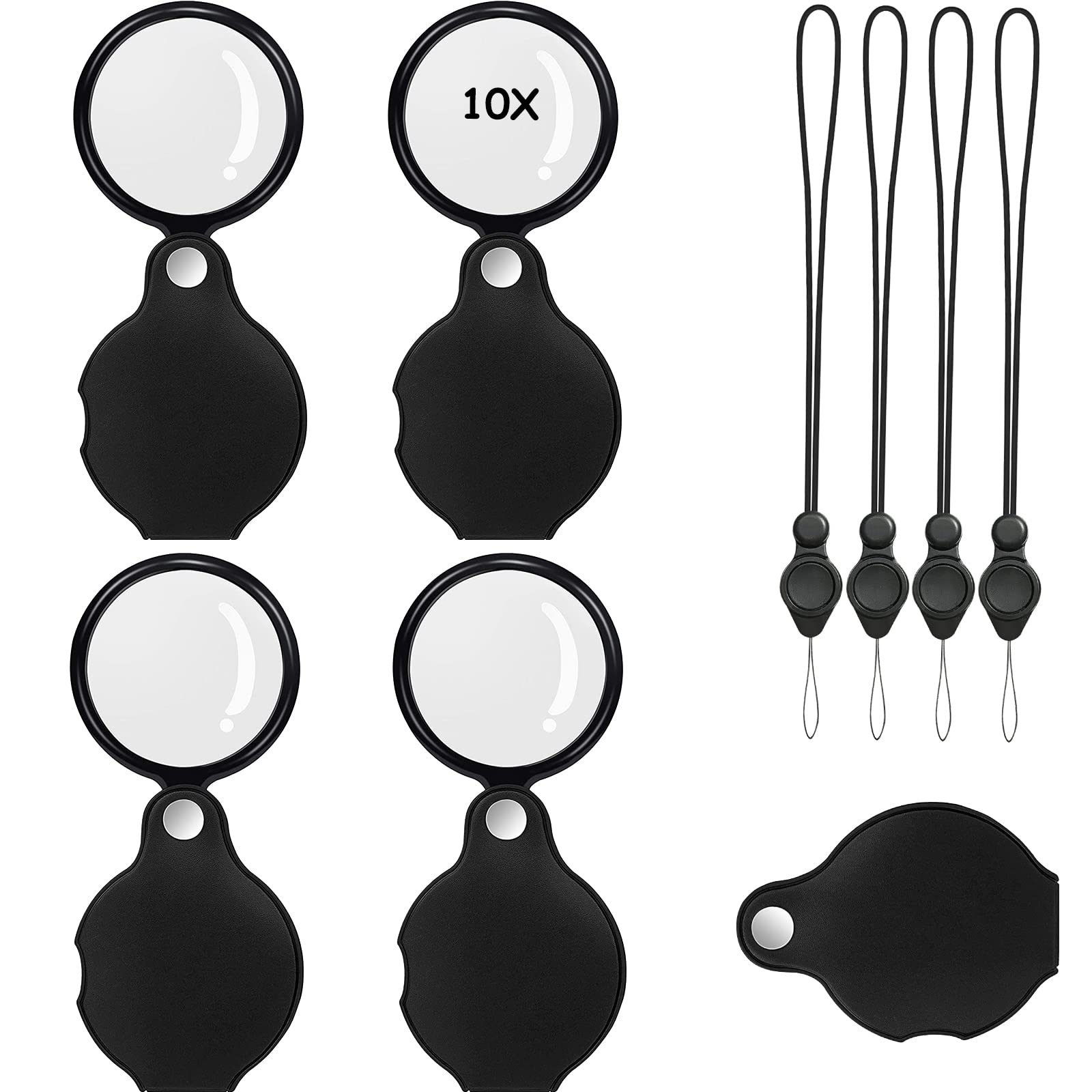Marte Vanci 4 Pcs Magnifying Glasses 10X Portable Folding Pocket ...