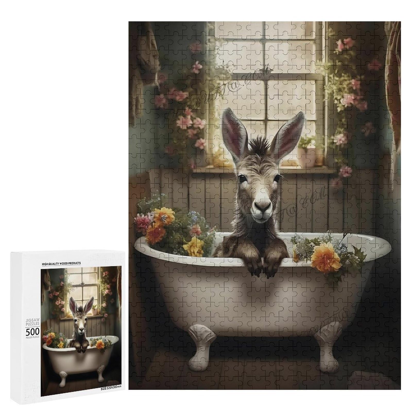 Amazon.com: Aikeory Wooden Puzzle Animal Themed Puzzle - Deer Bathroom ...