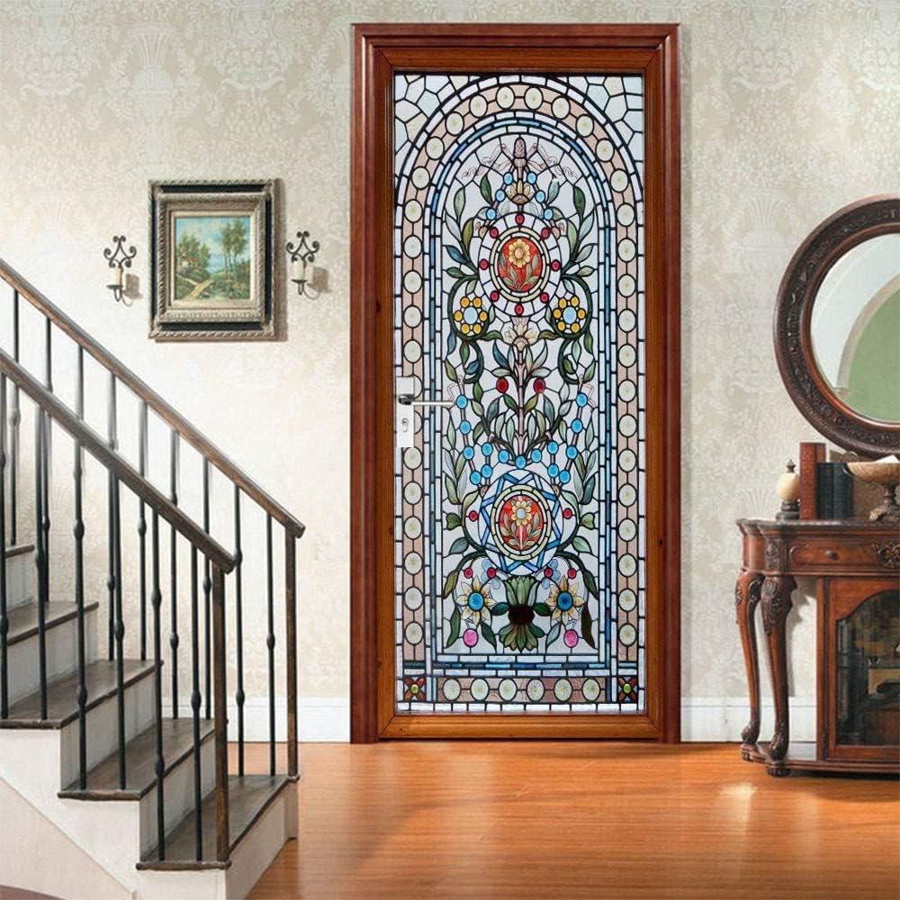 artfanke 3D Stained Glass Door Sticker Peel and Stick - self-Adhesive ...