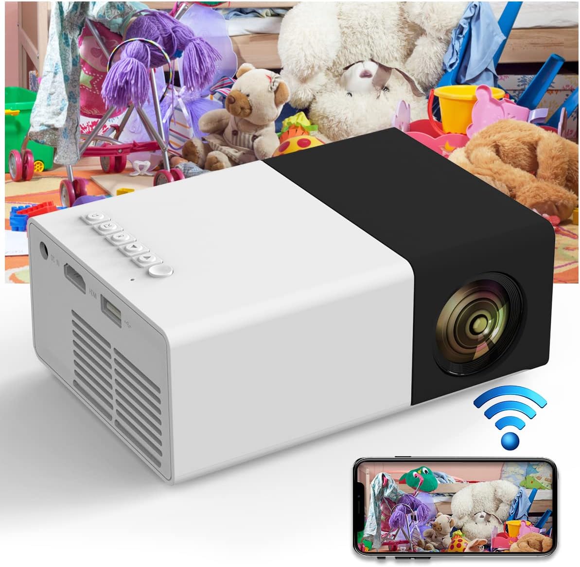 HOPVISION Proyector Native 1080P Full HD, película de 15,000 Lux con ...