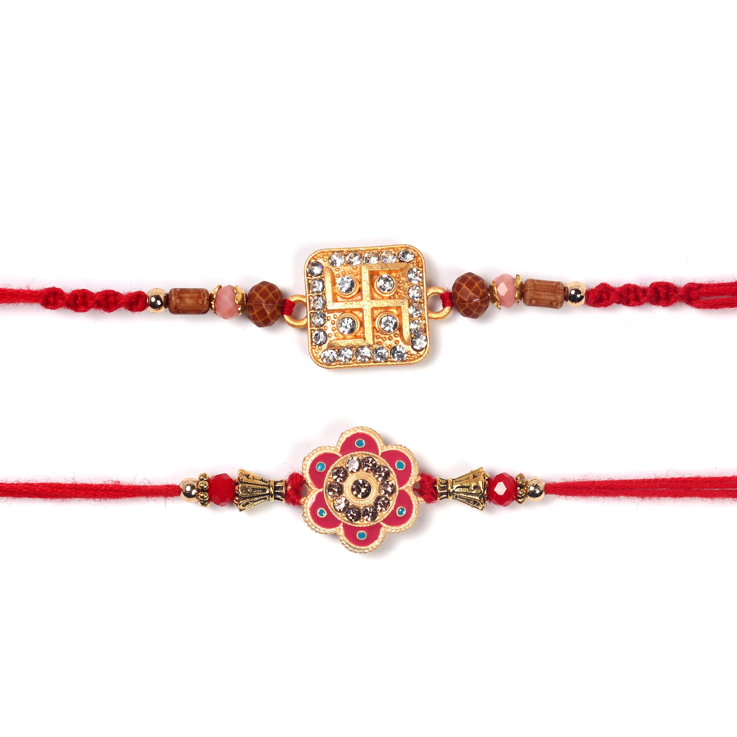 SWACRAFT Traditional Set of 2 Rakhi for Brother | Rakhi for Small ...
