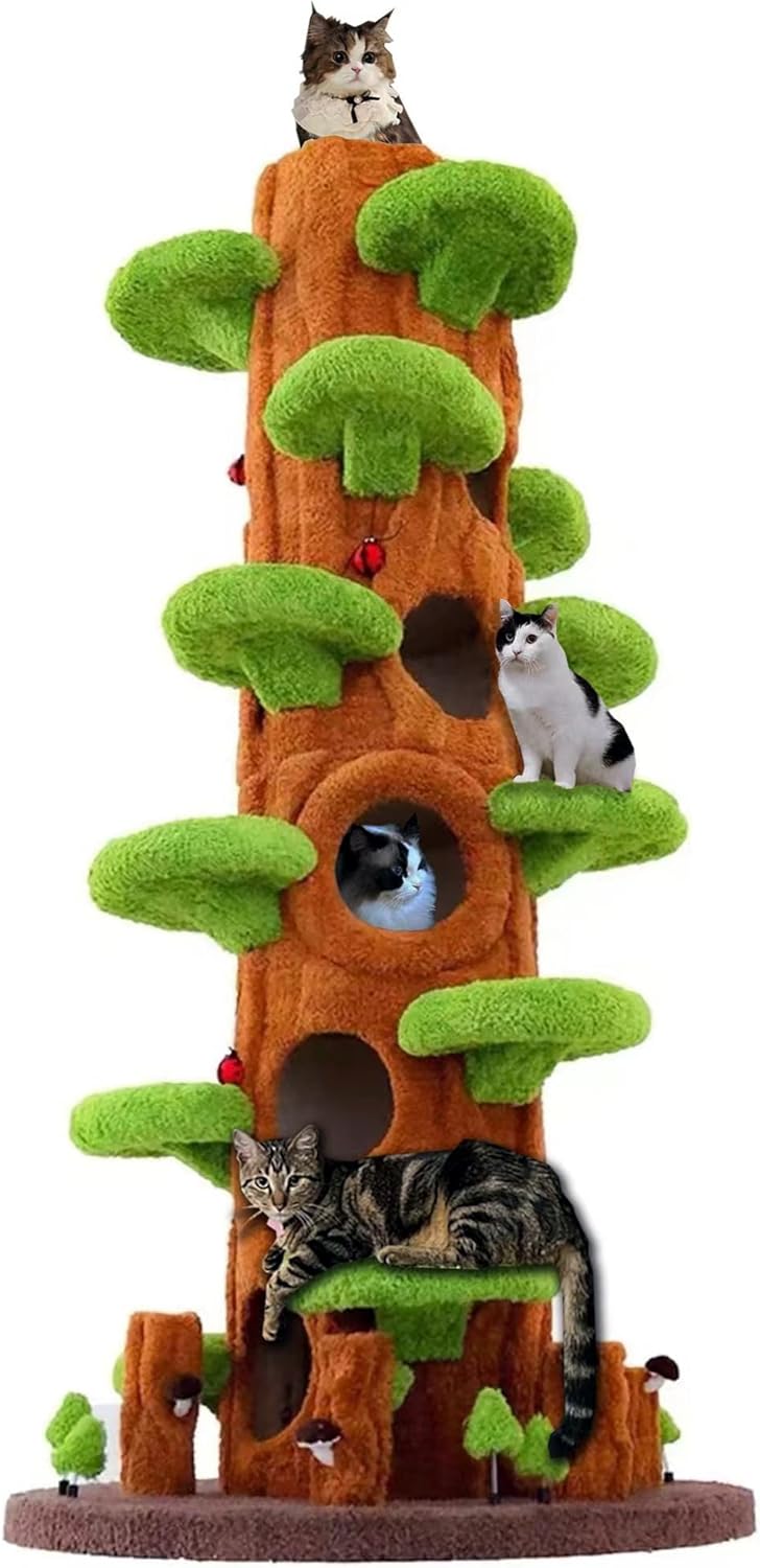 Amazon.com : Xiamiao Magic Forest Cat Tree Tower, 90 inches Tall, Real ...