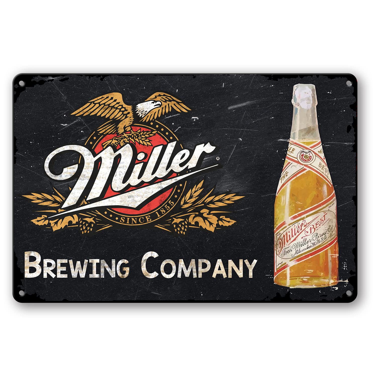 Amazon.com: Miller Brewing Beer Retro Vintage Bar Sign Decoration Gifts ...