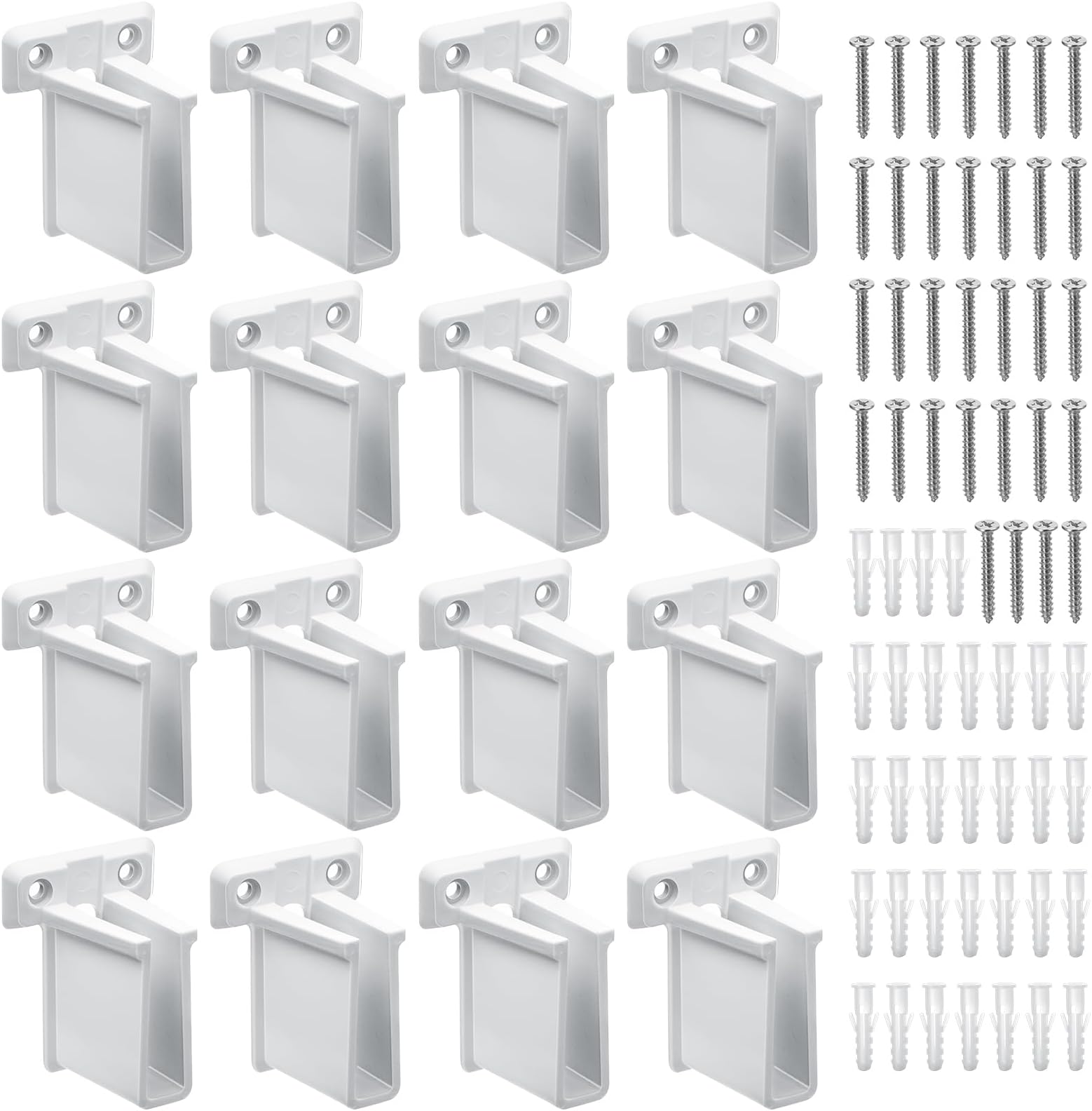 Amazon.com: 16 Pack Wire Shelf End Bracket, White Plastic Closet ...