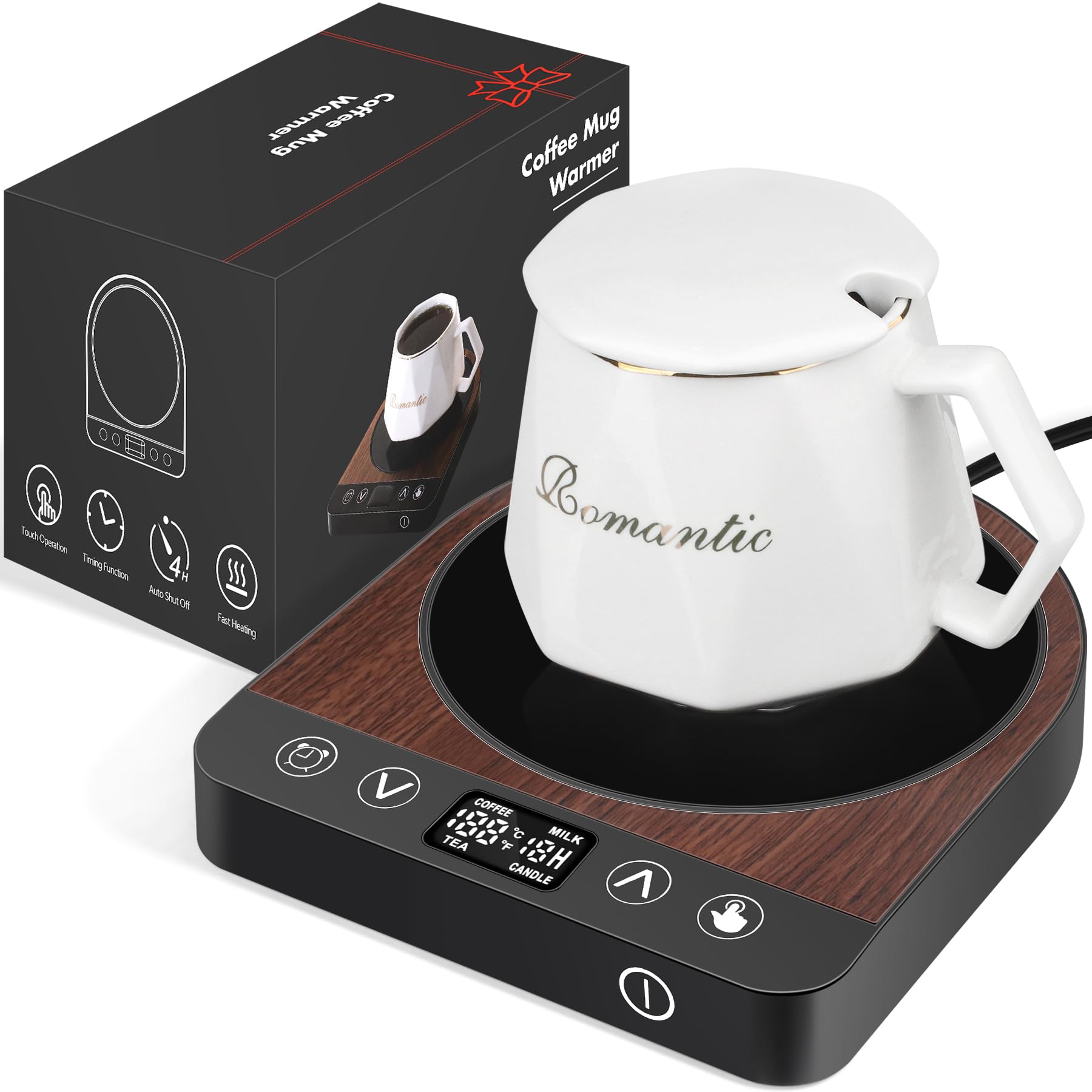 Amazon.com: Firjoy Coffee Mug Warmer Set, 4 Hours Auto Shut-Off ...