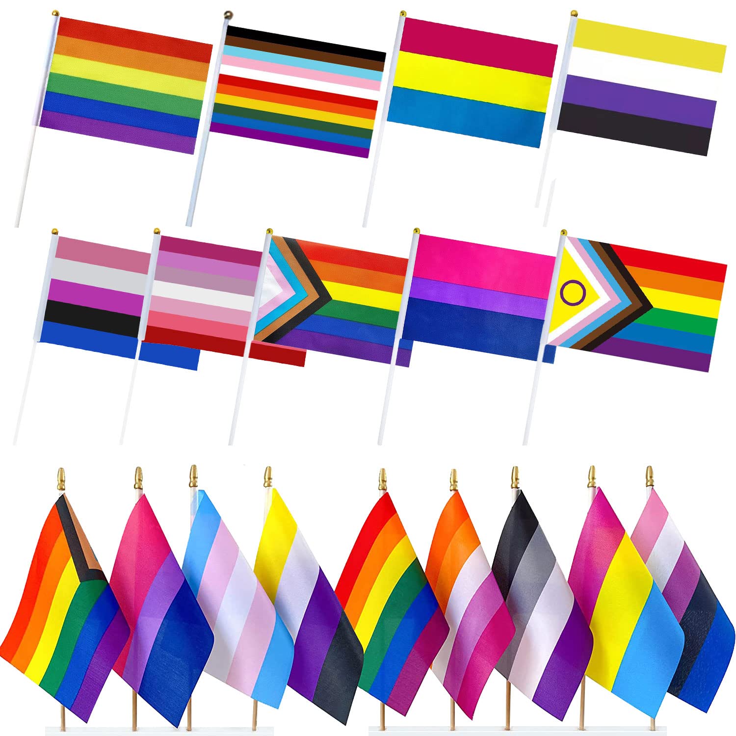 Pride Flag Pride Accessories 20pcs, LGBTQ Accessories Mini Gay Pride ...