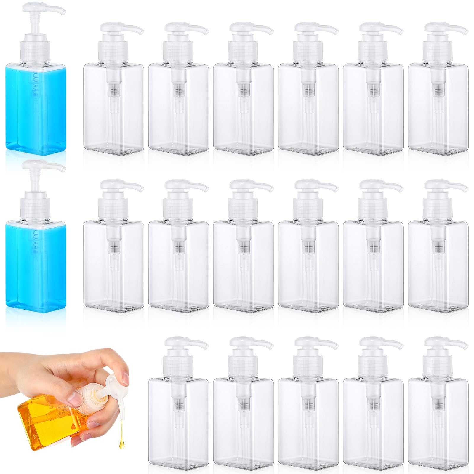 Amazon.com: Domensi 24 Pcs 100ml /3.4 oz Pump Bottle Mini Travel ...