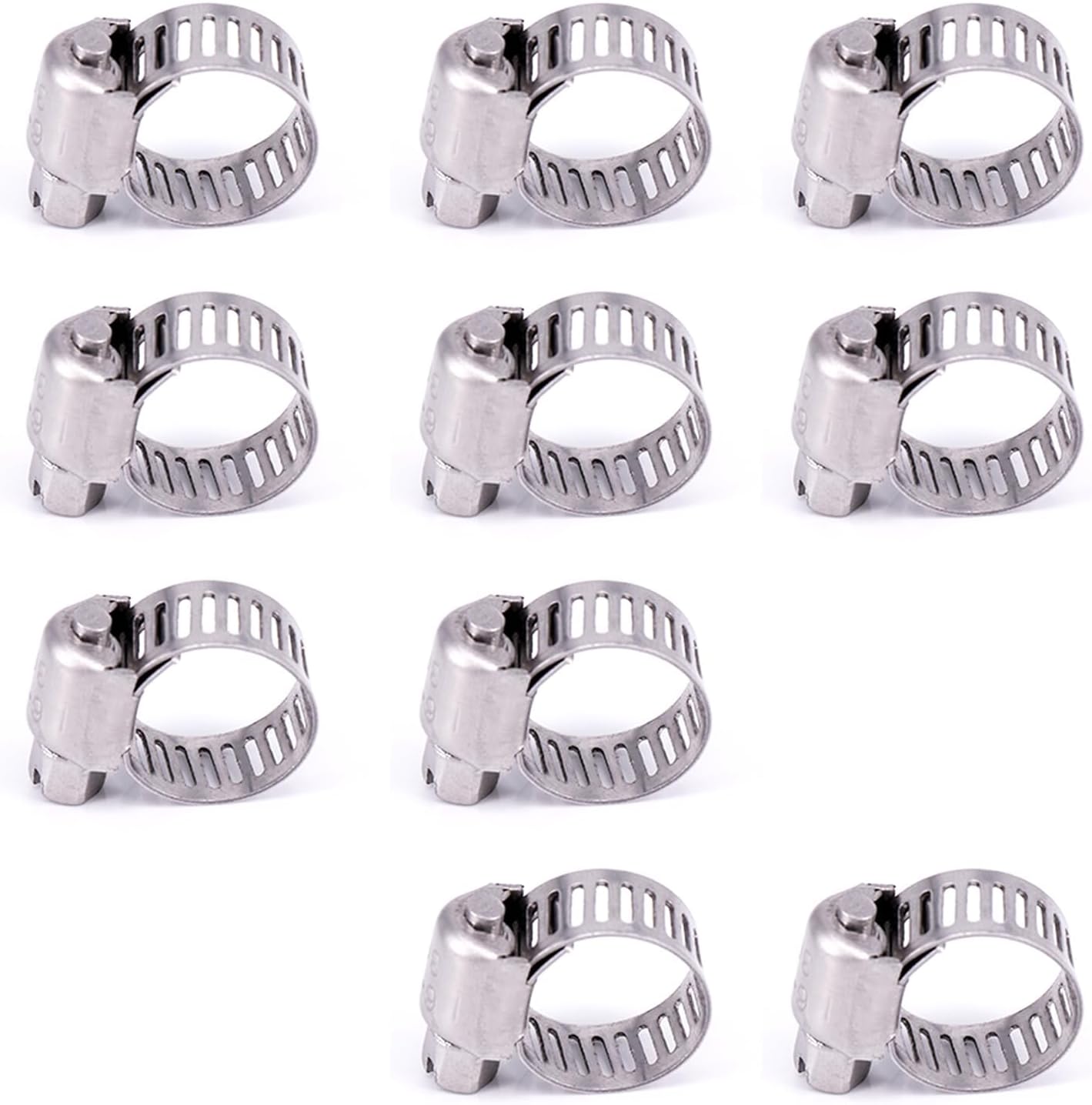 ONEMEAN 10Pcs Hose Clips,16-25mm Stainless Steel 304 Hose Clamps ...