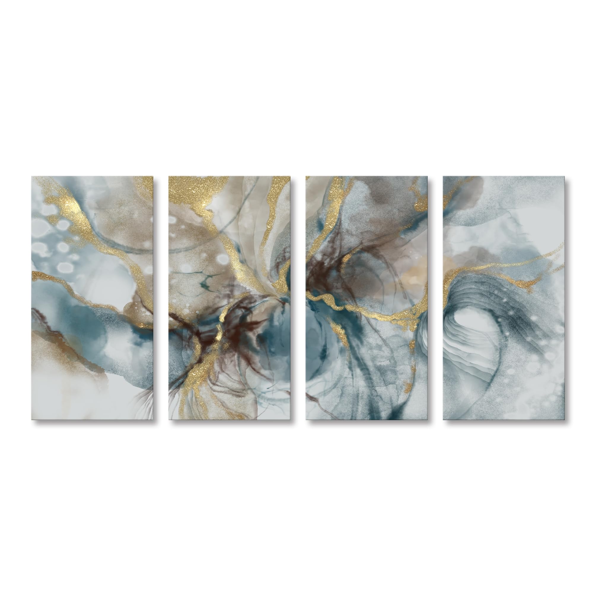 Huge Turquoise Abstract Canvas Wall Art Extra Large Marble Vortex ...