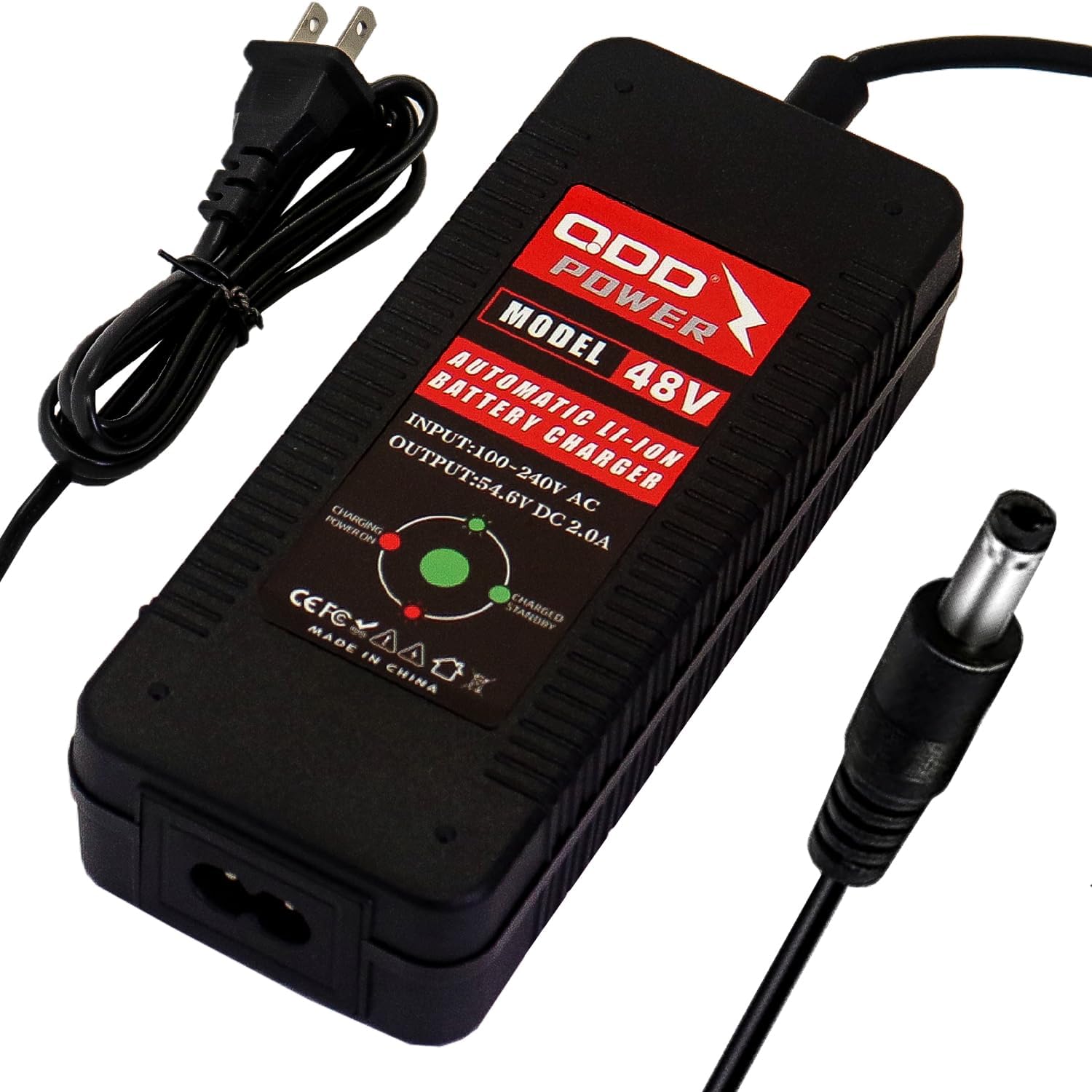 Amazon.com: QDD 54.6V 2A Charger 48Volt 13S Lithium Battery Pack Charger Supports Fast Charging ...
