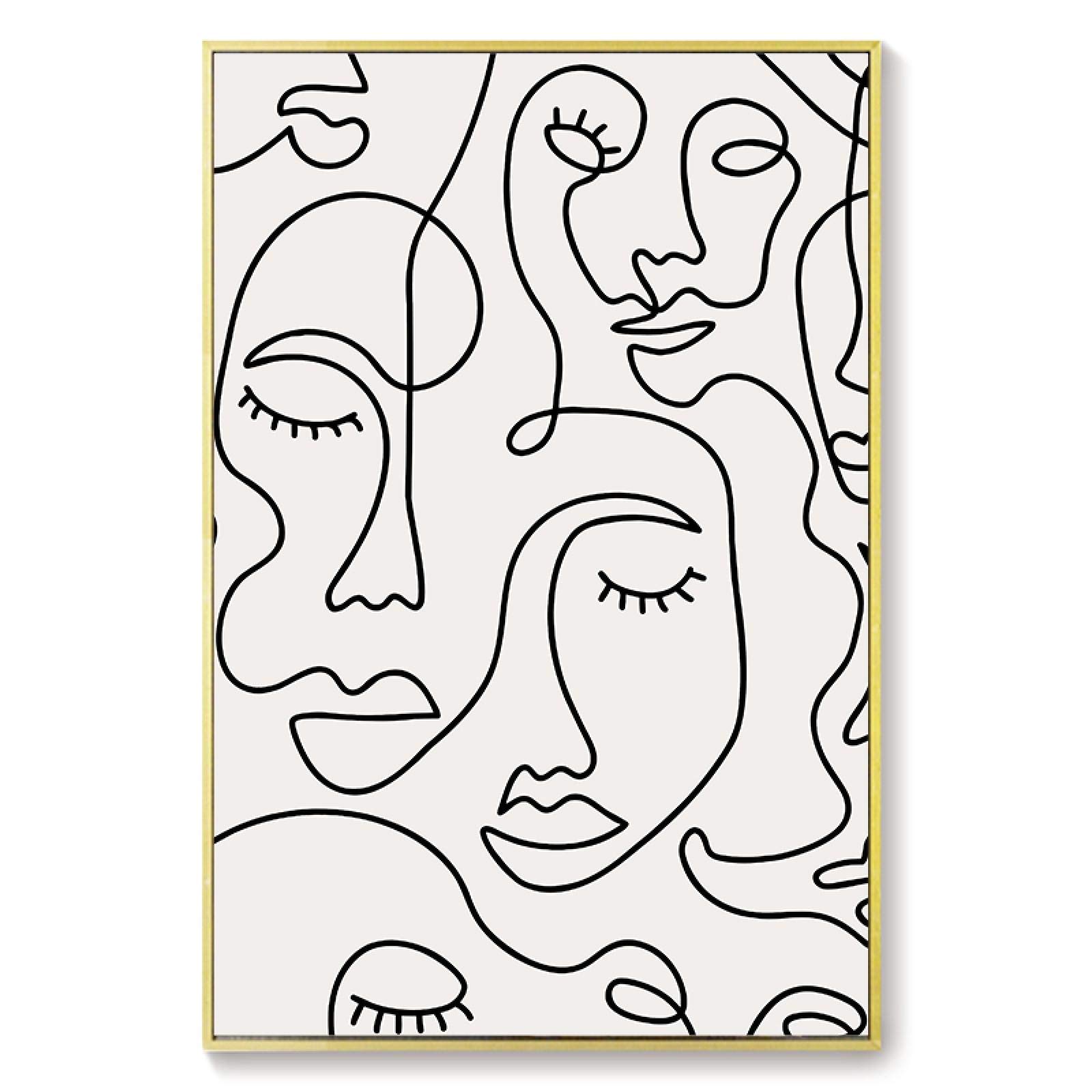 Dibujo Lineal De Rostro Femenino