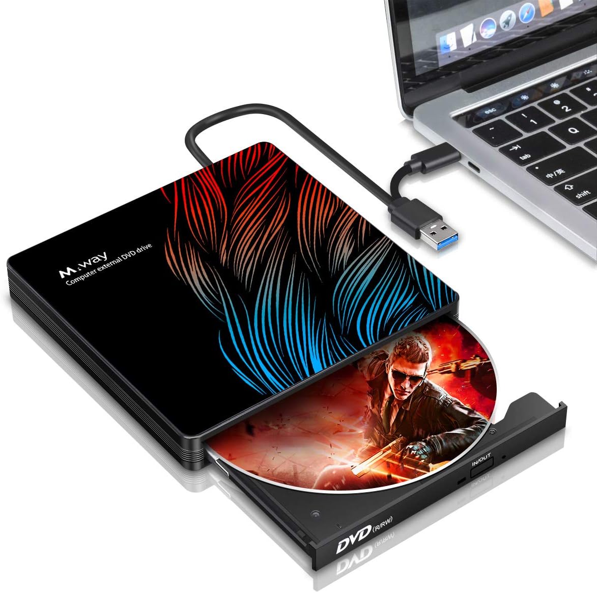 Amazon.com: External DVD Drive, M WAY USB 3.0 External DVD CD ROM Drive ...