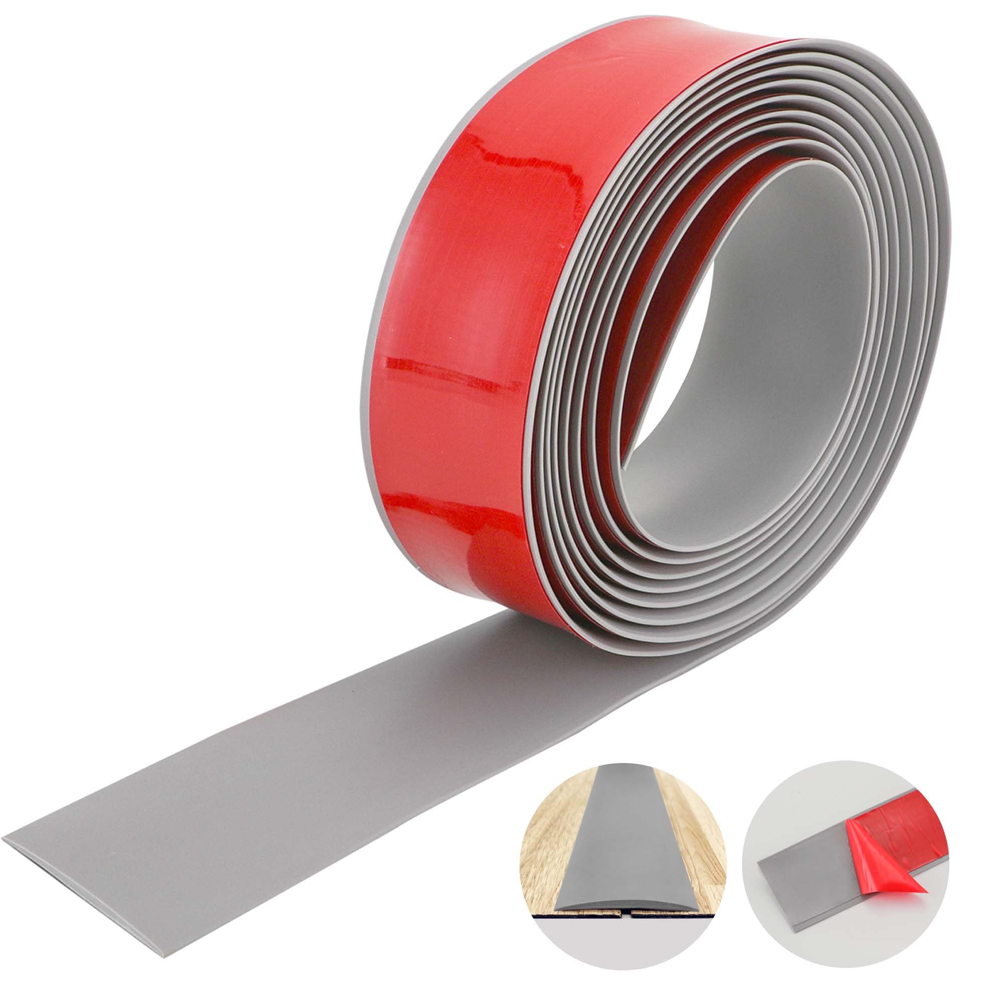 WeeGoo Door Threshold Strip Grey 4 M x 5 cm, Self Adhesive Vinyl Floor ...