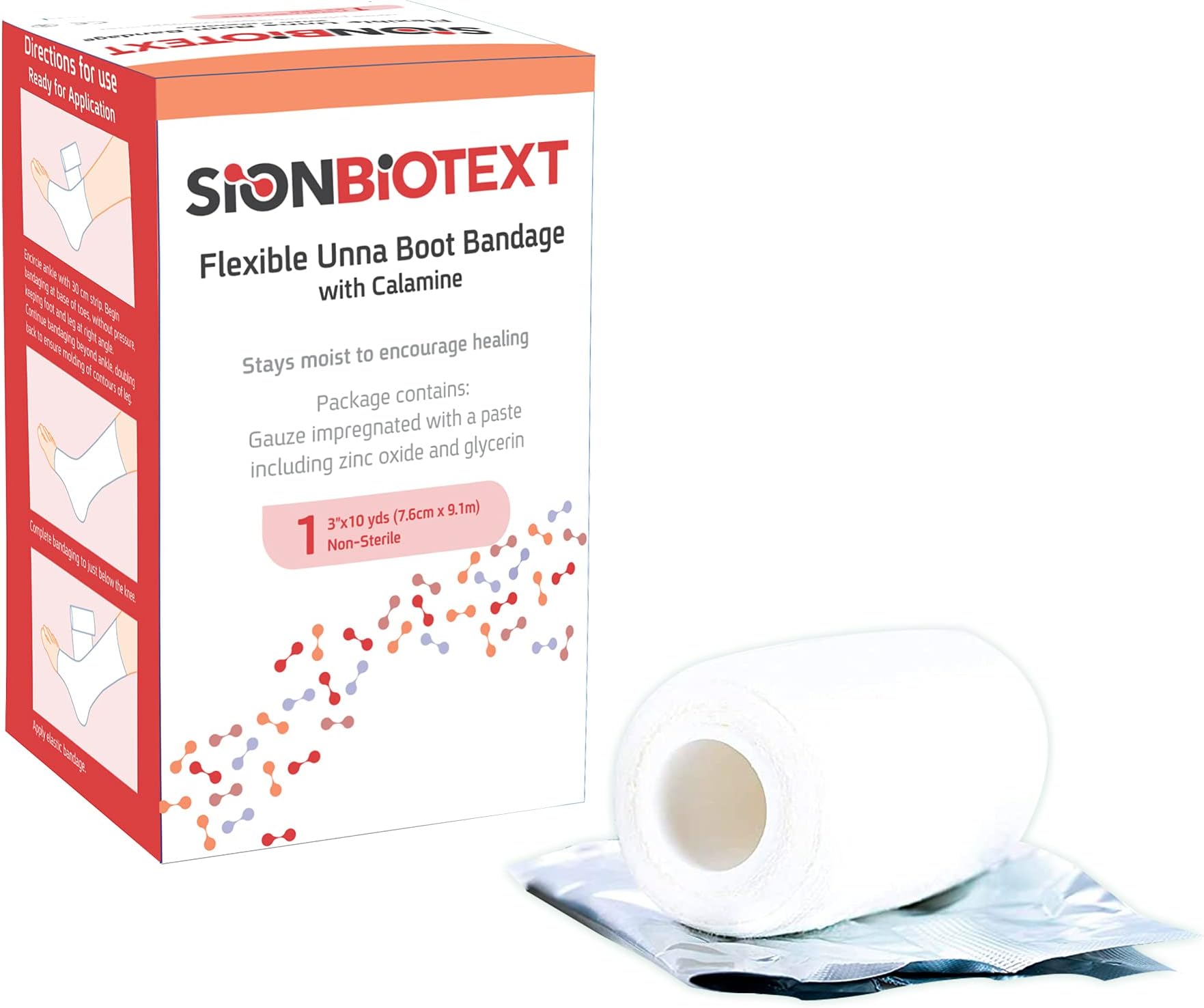 Amazon.com: Sion Biotext Flexible Unna Boot Fabric Bandages with Zinc ...