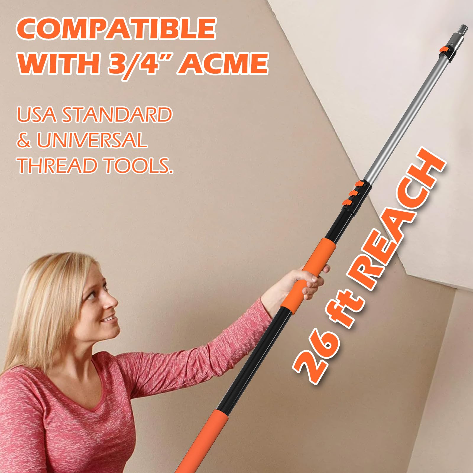 Snapklik.com : AgiiMan 26FT Reach Telescoping Pole - 5 To 20FT ...