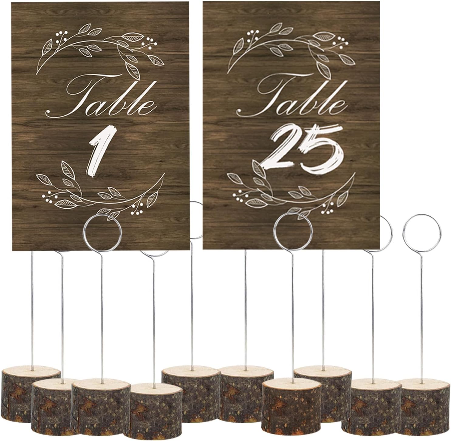 Amazon.com: Rustic Wedding Decor, Table Number Cards 1-25 with Holders ...