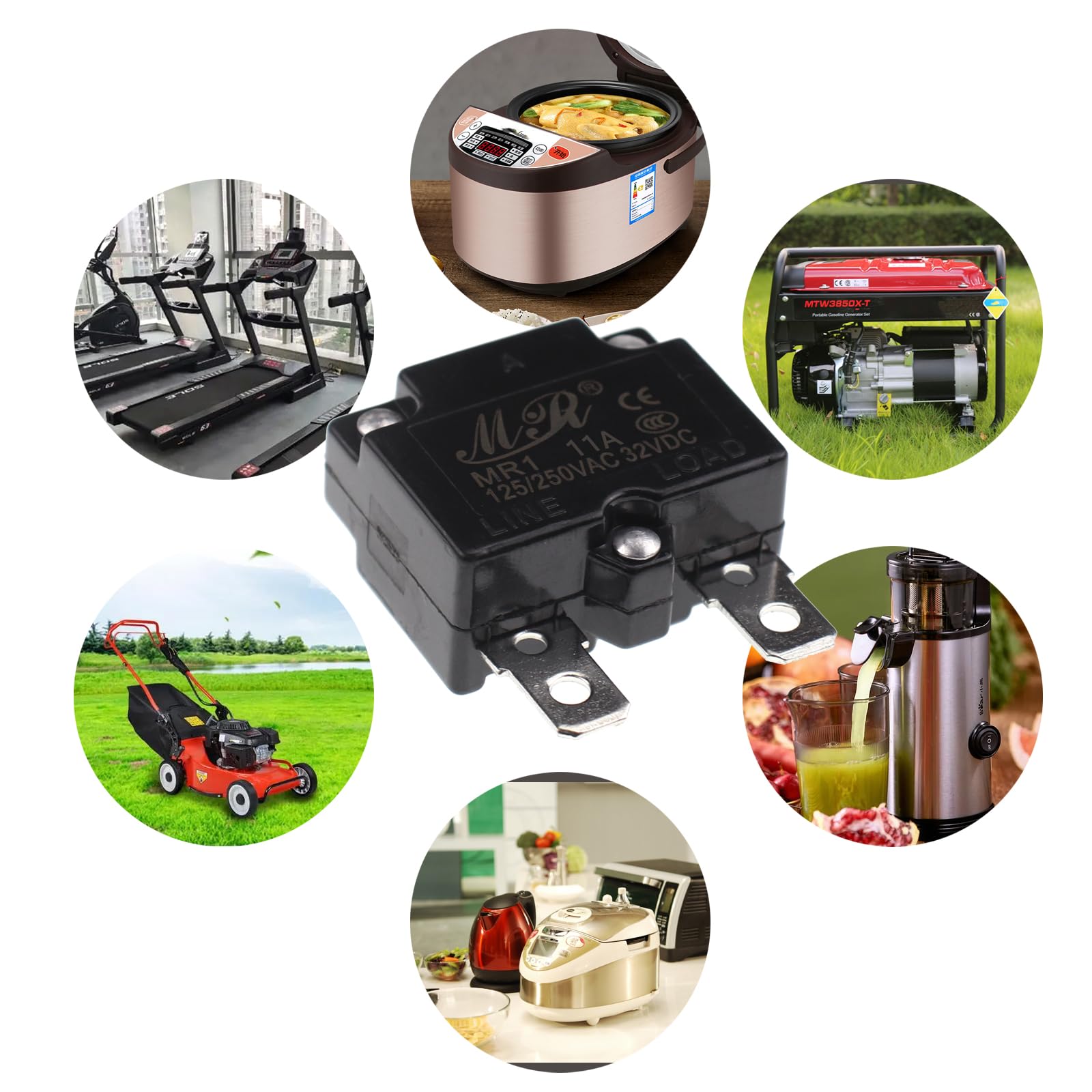 Snapklik.com : 11 Amps Thermal Circuit Breakers 125/250VAC 32VDC ...