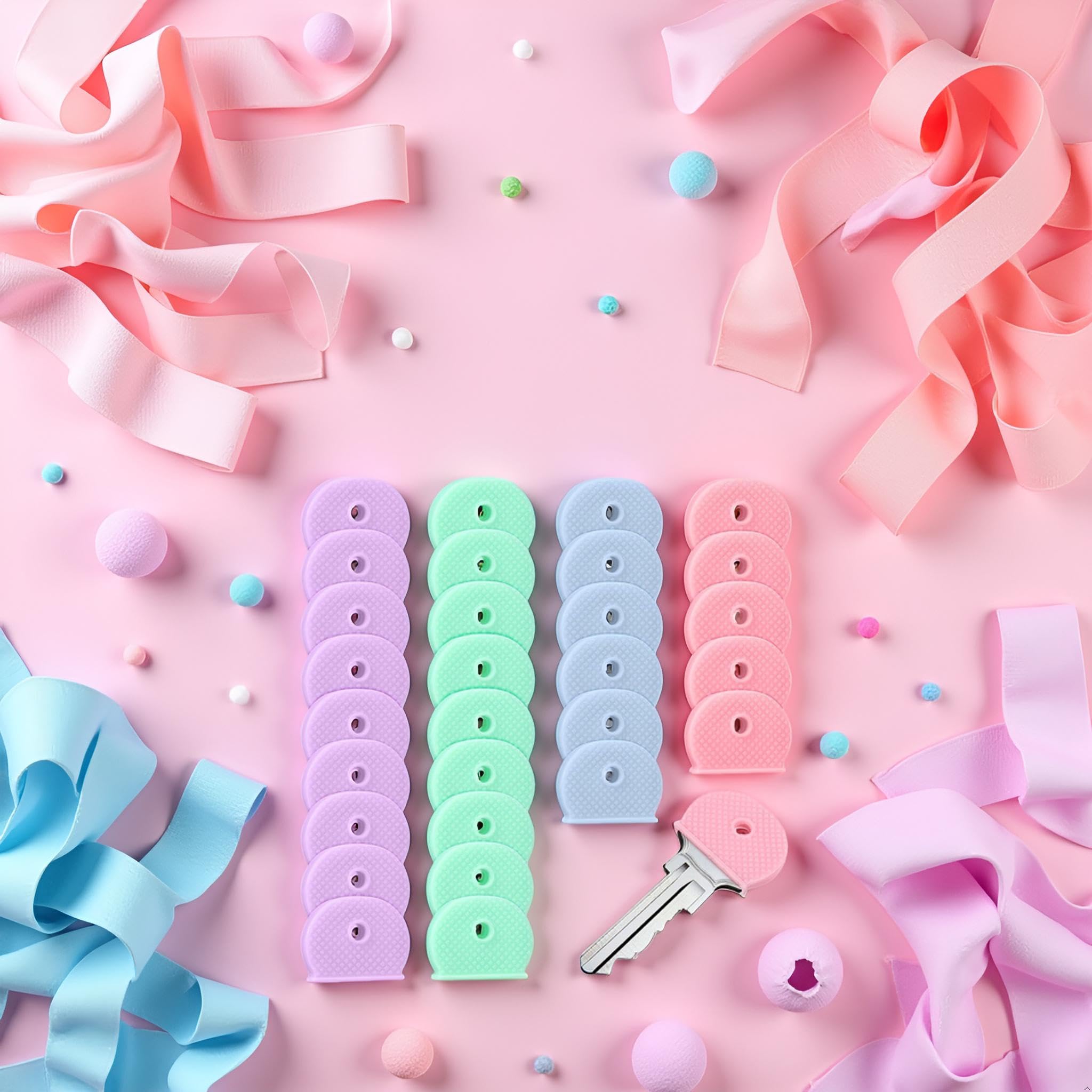 Key Identification Markers 80-Piece Key Cover Set With Labels - Color ...