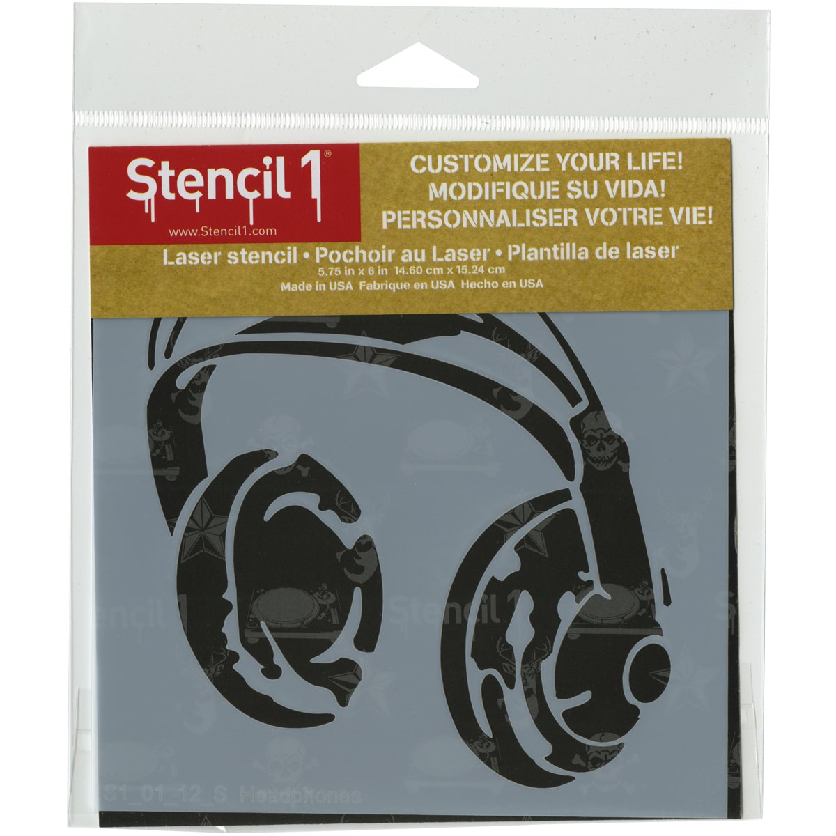 Amazon.com: Stencil1 Headphones Stencil Durable Quality Reusable ...