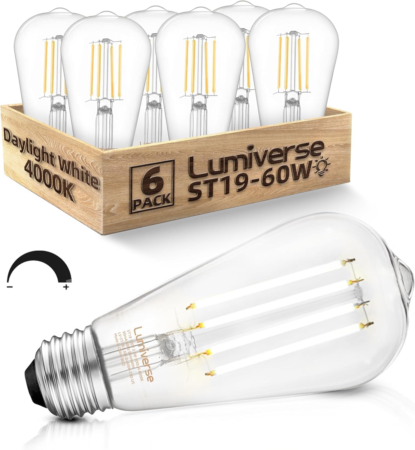 Lumiverse E26 led Bulb 60 watt dimmable Vintage LED Edison Bulbs 5.5W ...