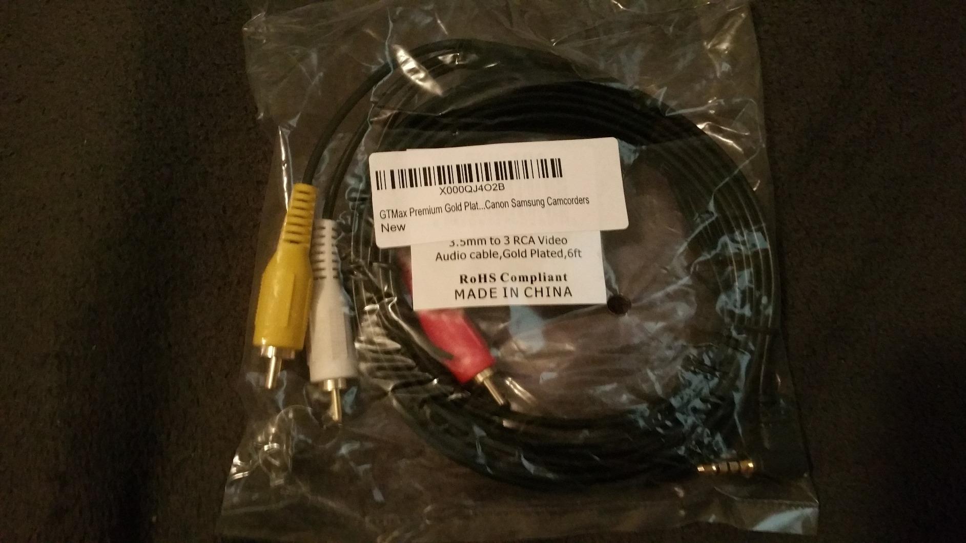 Amazon.com: GTMax Premium Gold Plated 3.5mm Plug to 3 RCA Camcorder ...