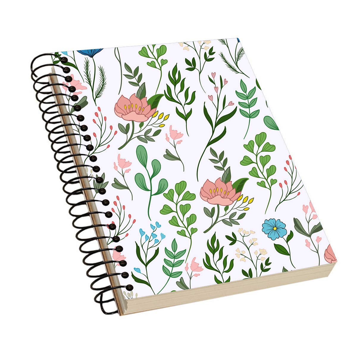 SAMAON Spiral Bound Notebook, Plain Notebook, Size : A5 | Floral ...