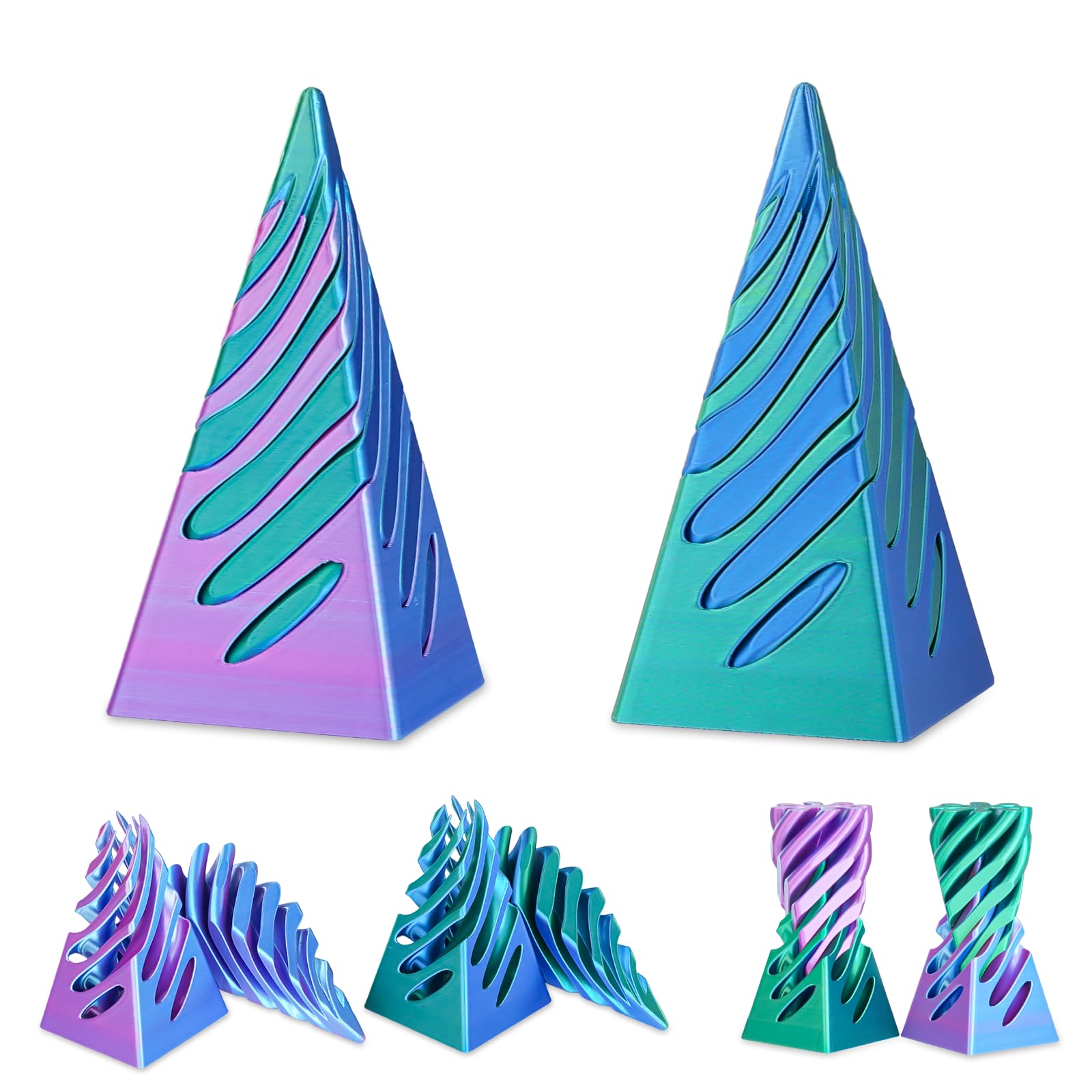 Amazon.com: 2-Pack Impossible Pyramid Fidget Toys Mini 3D Printed ...