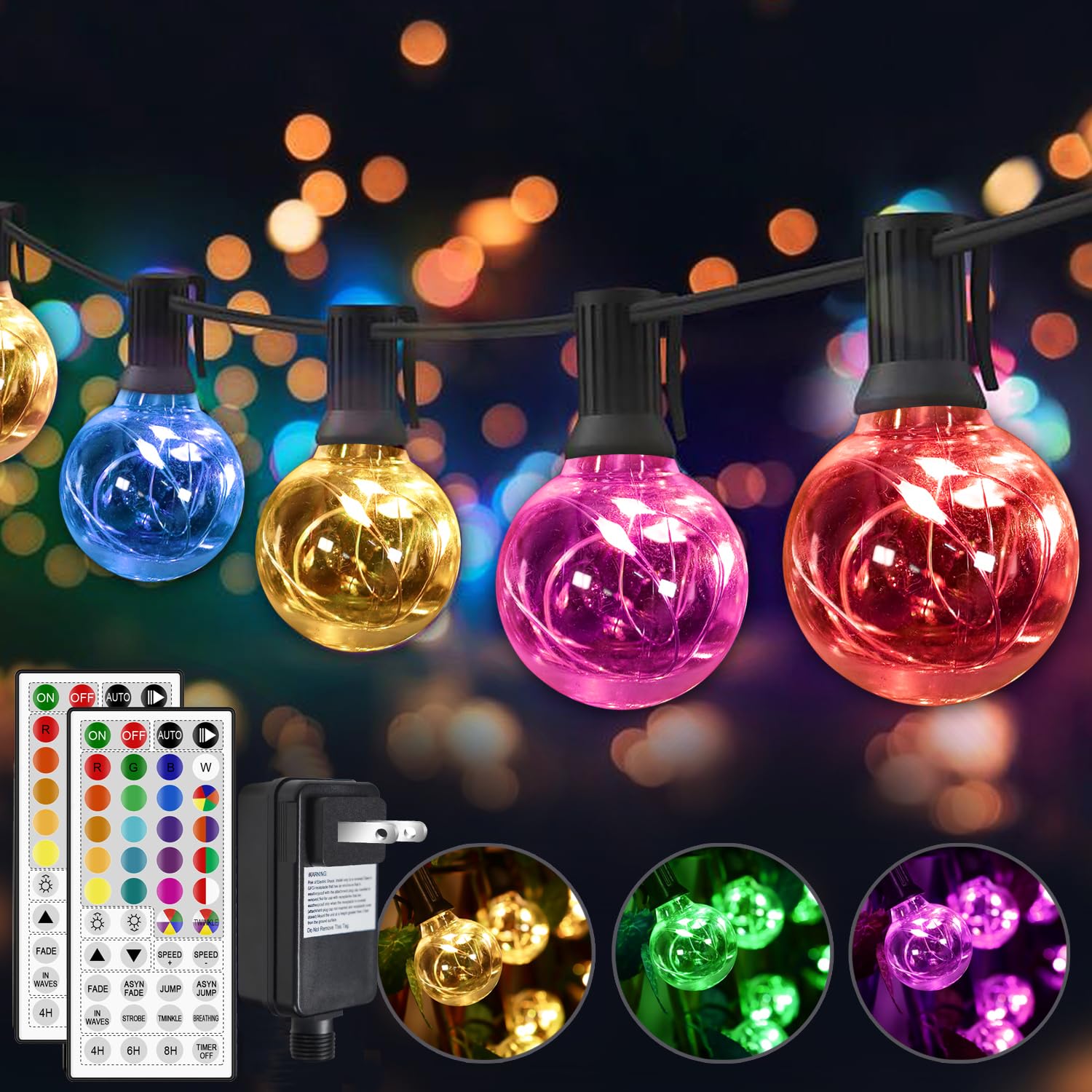 Snapklik.com : Color Changing Christmas Lights Outdoor String Lights ...