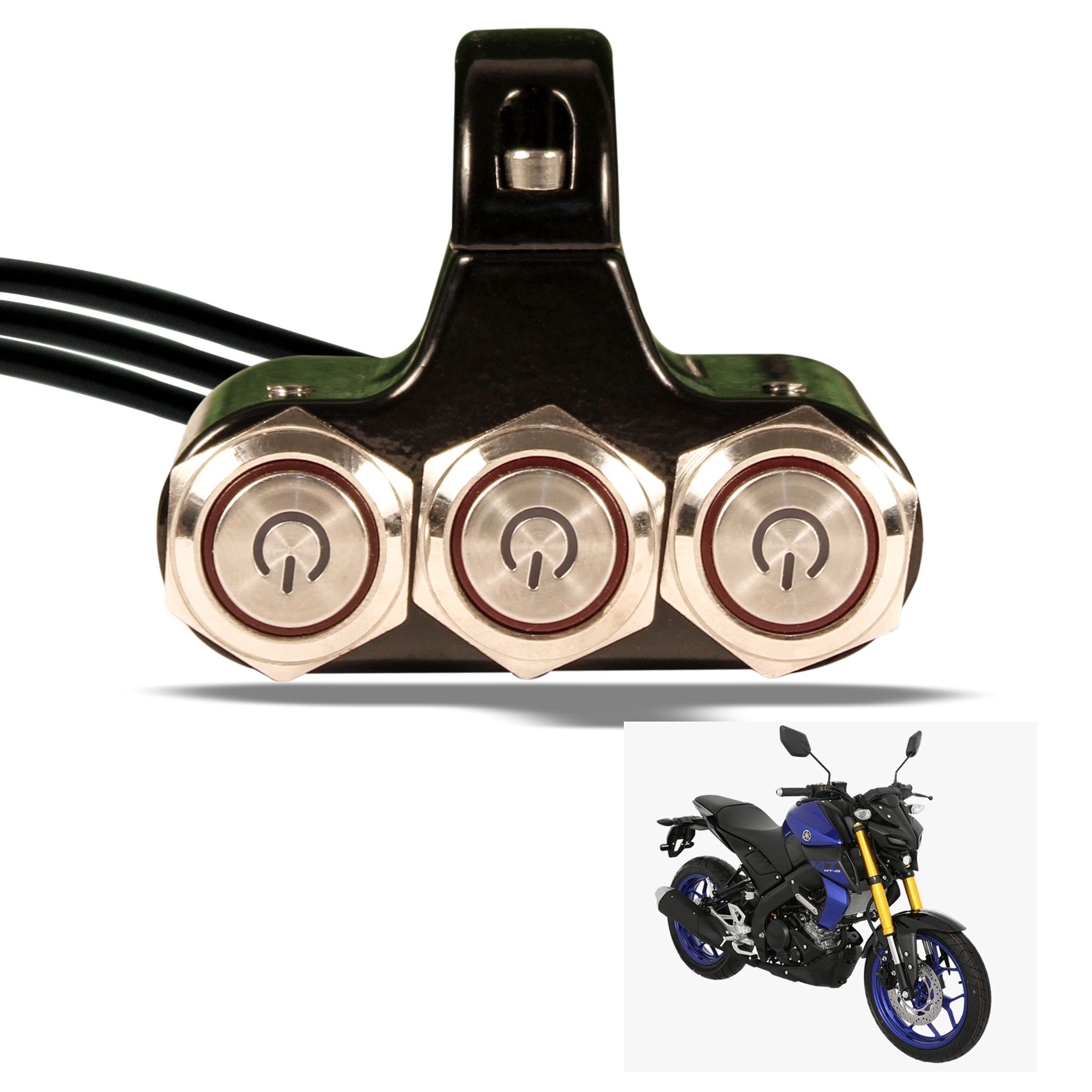 Buy Asryd Triple Switch Push Button CNC Alloy 12V Flameout Control for ...