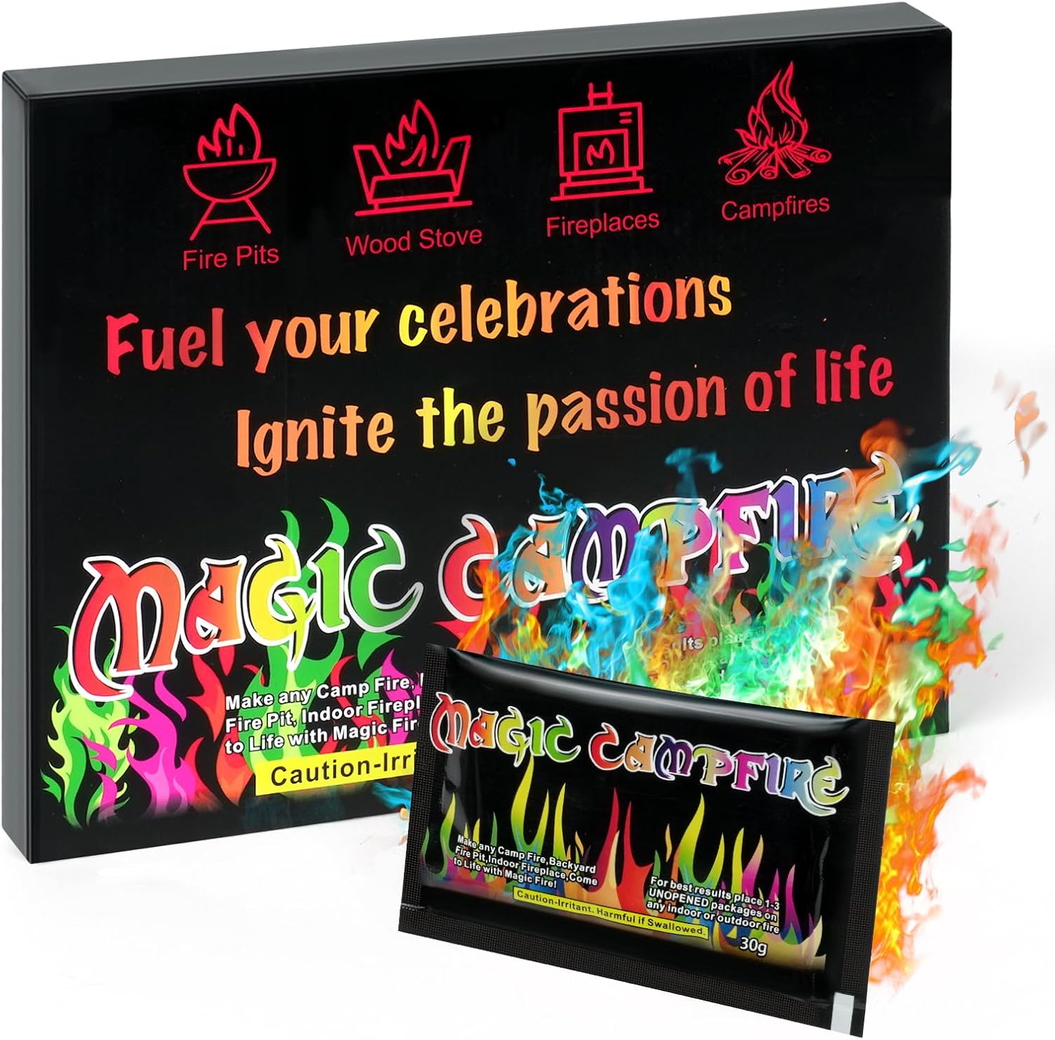 Amazon.com : Realcook Magic Fire for Fire Pit: Mystical Color Changing ...