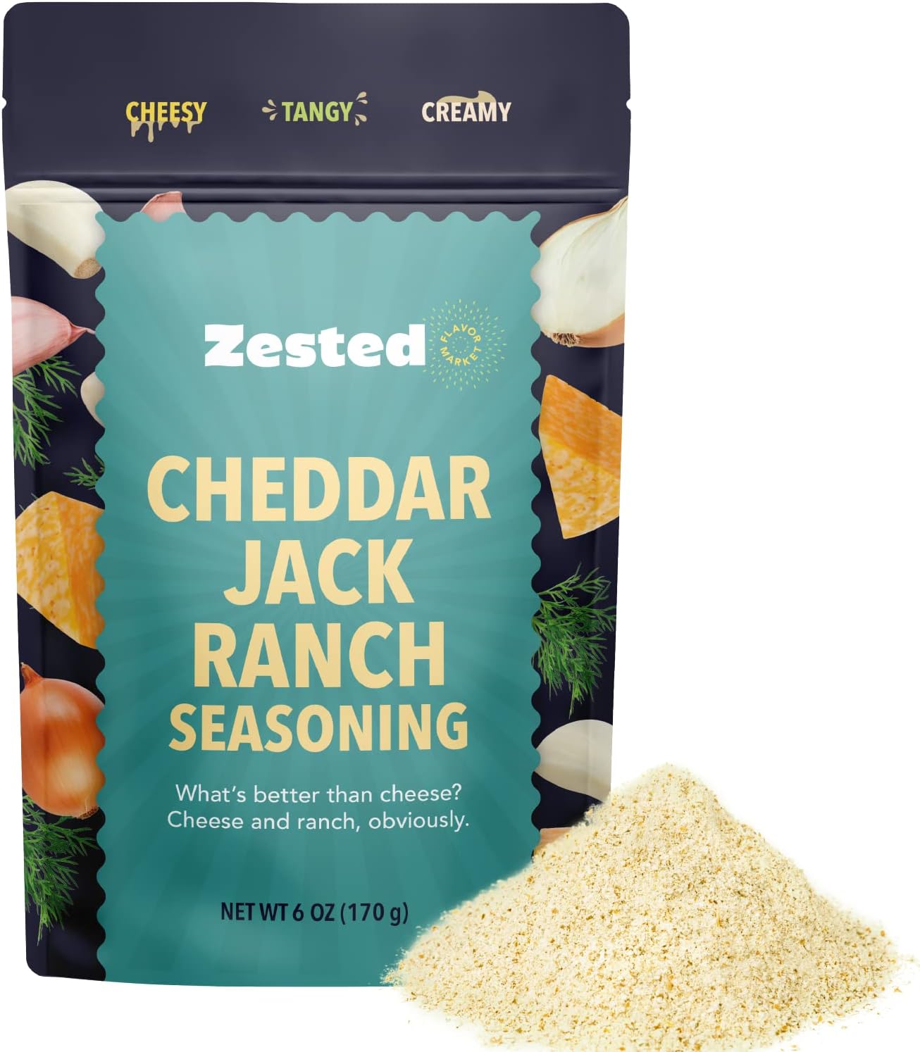 Amazon.com: Cheddar Jack Ranch Seasoning - XL 6 oz Bag - Zested Tangy ...