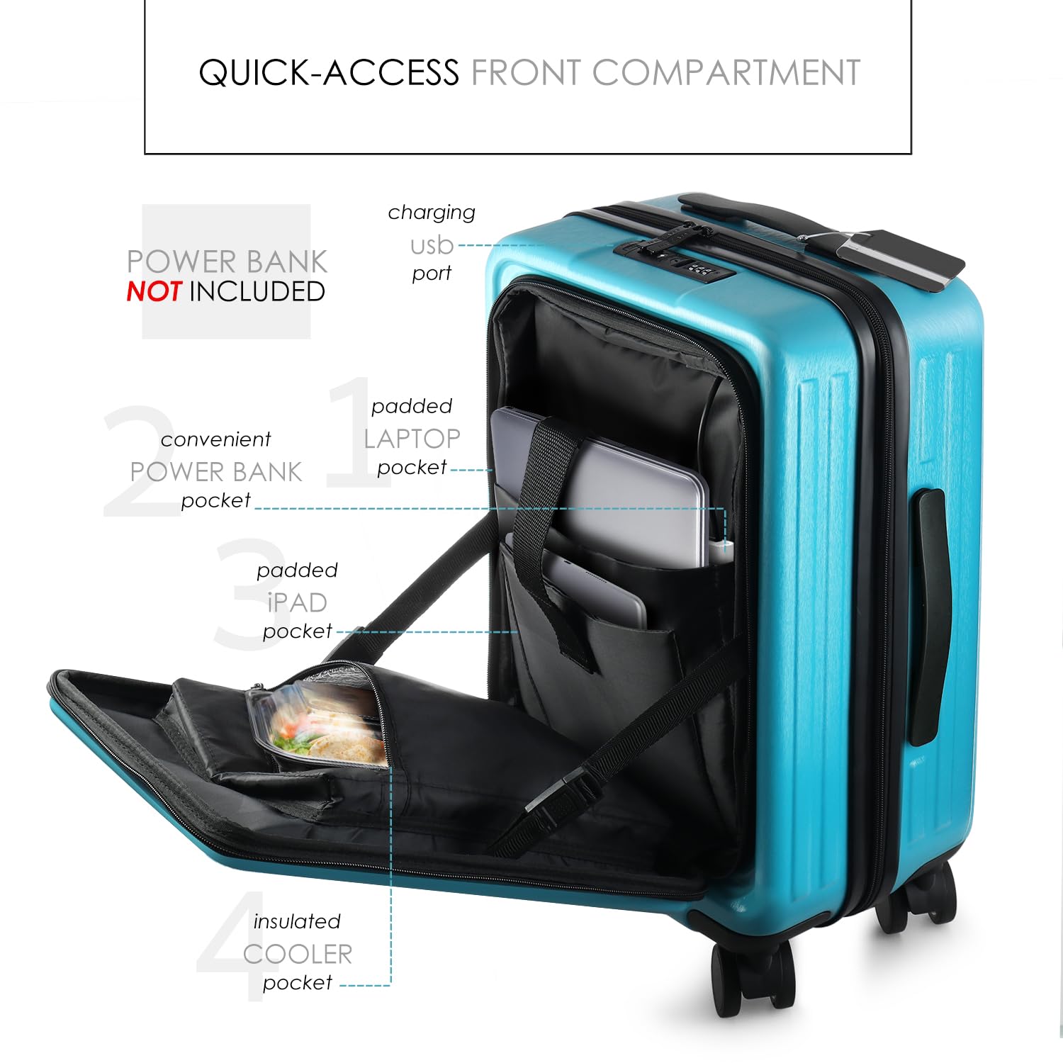 Snapklik.com : TravelArim 22 Inch Carry On Luggage 22x14x9 Airline ...