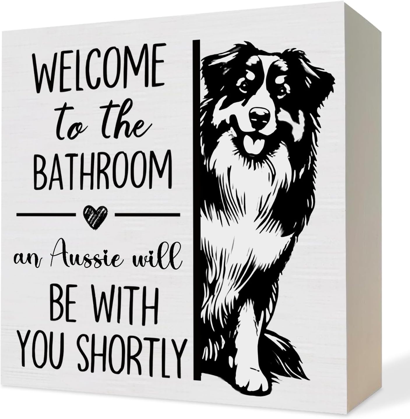 Amazon.com: ATBWGT Australian Shepherd Bathroom Wooden Box Sign, Aussie ...