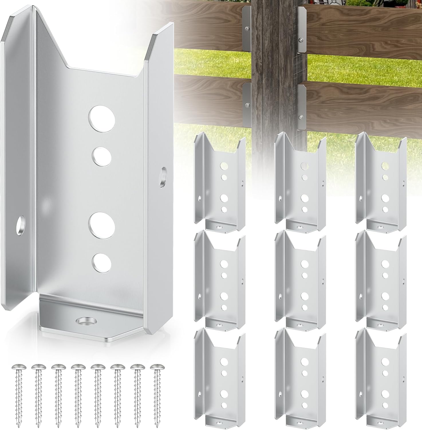 Amazon.com: CHENTEEL 2x4 Fence Brackets for Wood,Fence Post Bracket,2x4 Brackets for Fence Rail ...