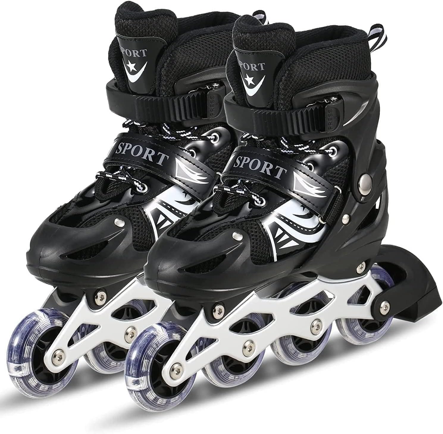 GREAT ENTERPRISE Inline Skating Adjustable Aluminium Body Inline Skates ...