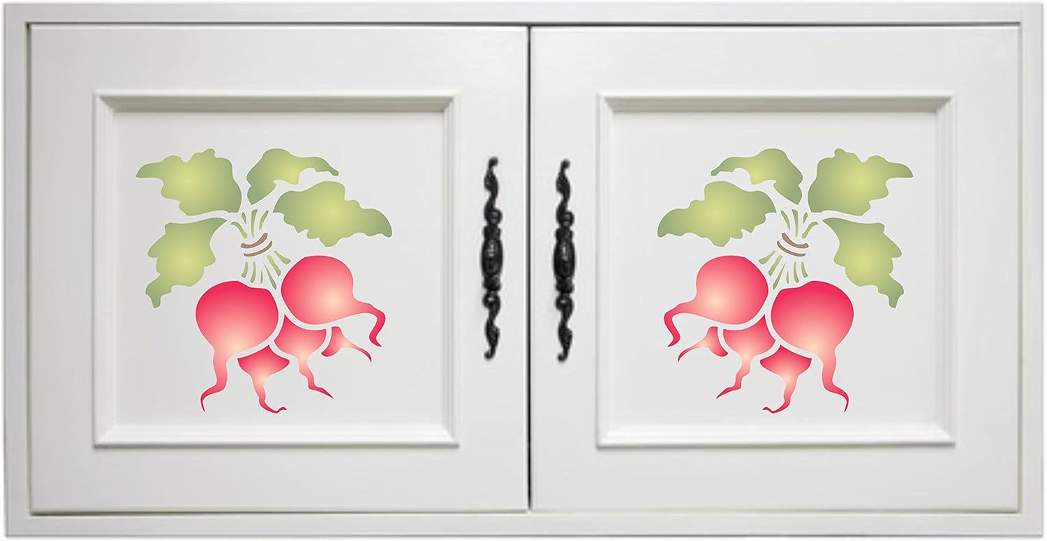 Radish Stencil – 11.5 x 12.5cm – Reusable Fruit Vegetable Kitchen Wall ...