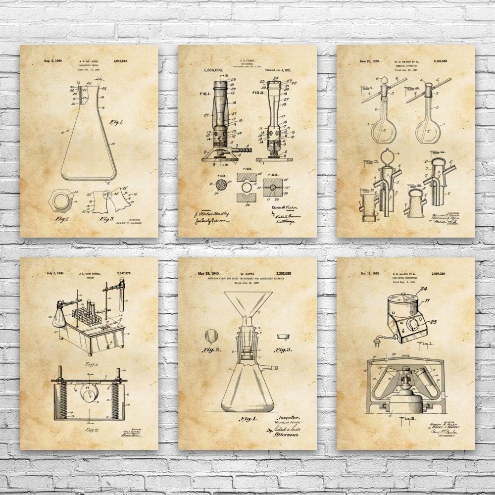 Amazon.com: Chemistry Lab Equipment Posters Set of 6 (24x36), Chemistry ...