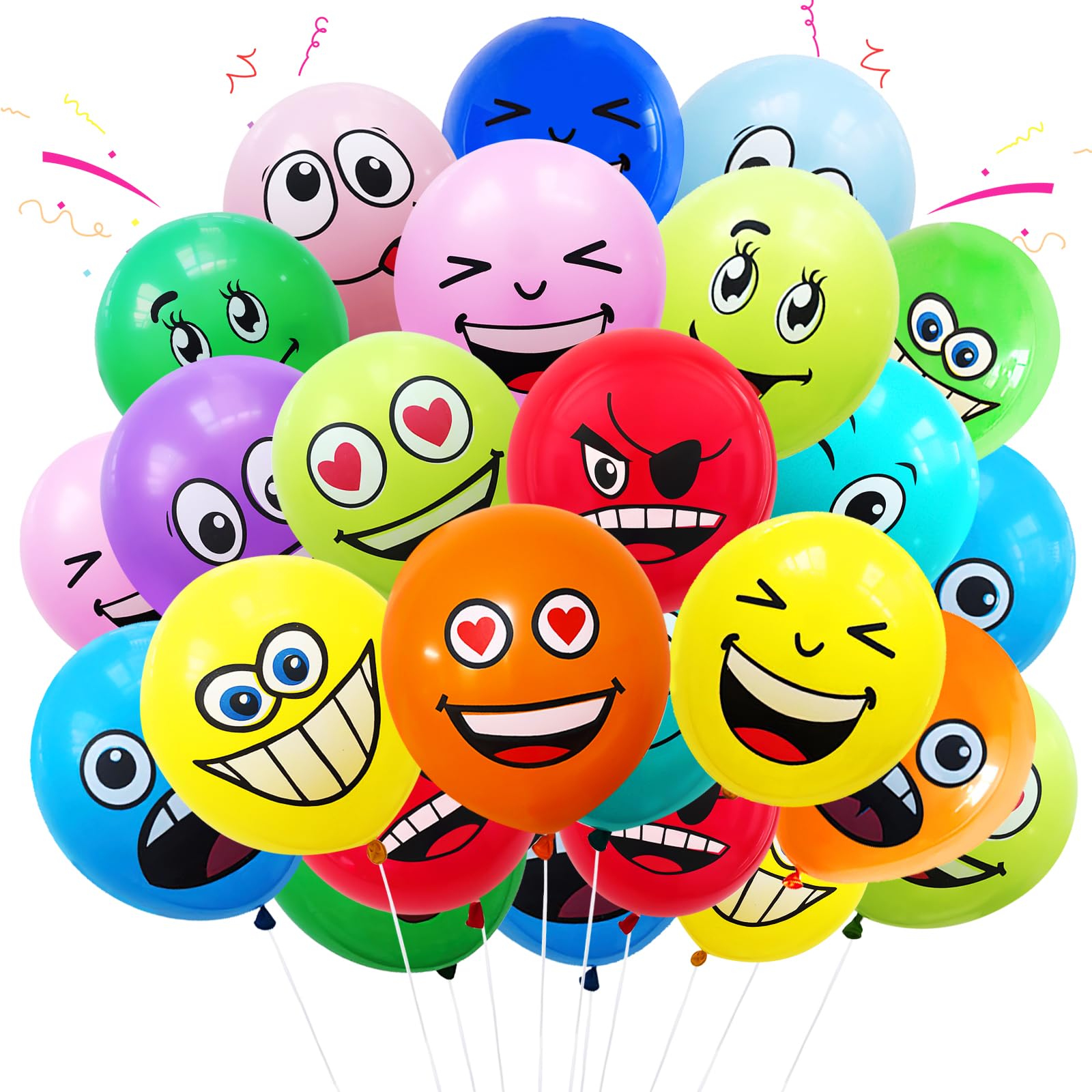 Sovende Smiley Smiley Balloner, CIYIN 100 Stk. Balloner Fødselsdag