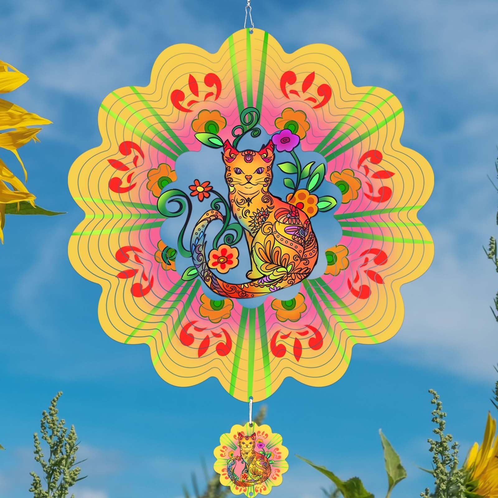 Amazon.com: WindMage Cat Wind Spinners for Yard and Garden,12 Inch 3D ...