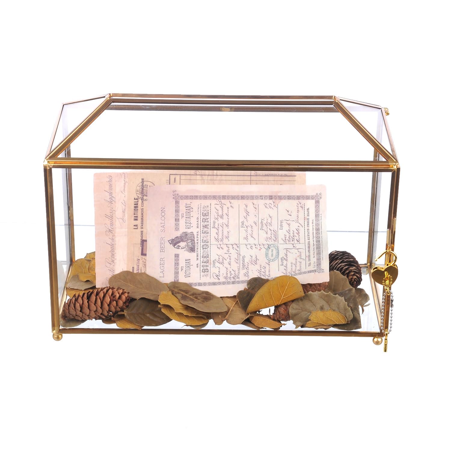 Amazon.com: Bellaware Glass Wedding Card Box with Slot for Reception ...