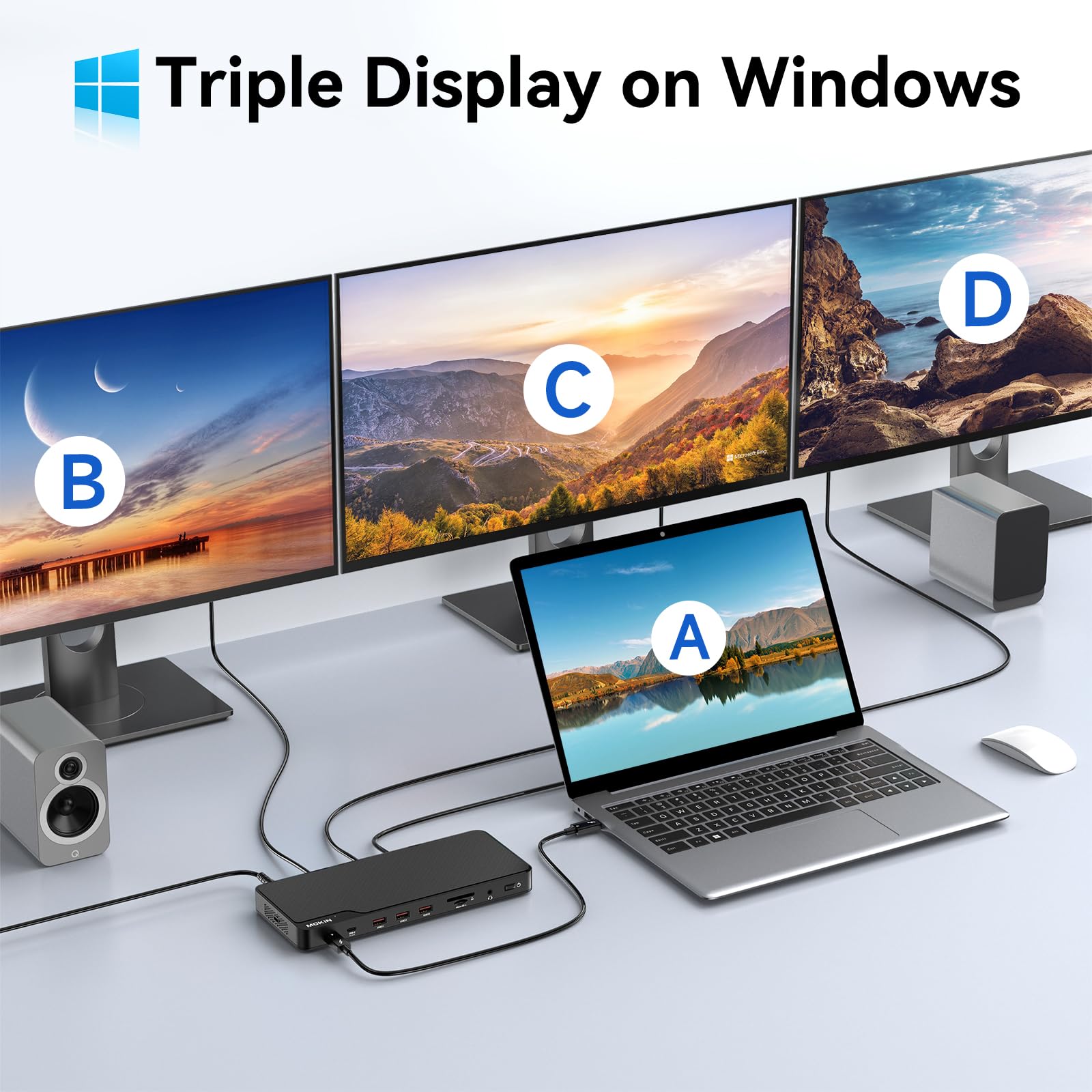Snapklik.com : MOKiN Thunderbolt 4 Dock - 16 Ports, Laptop Docking ...